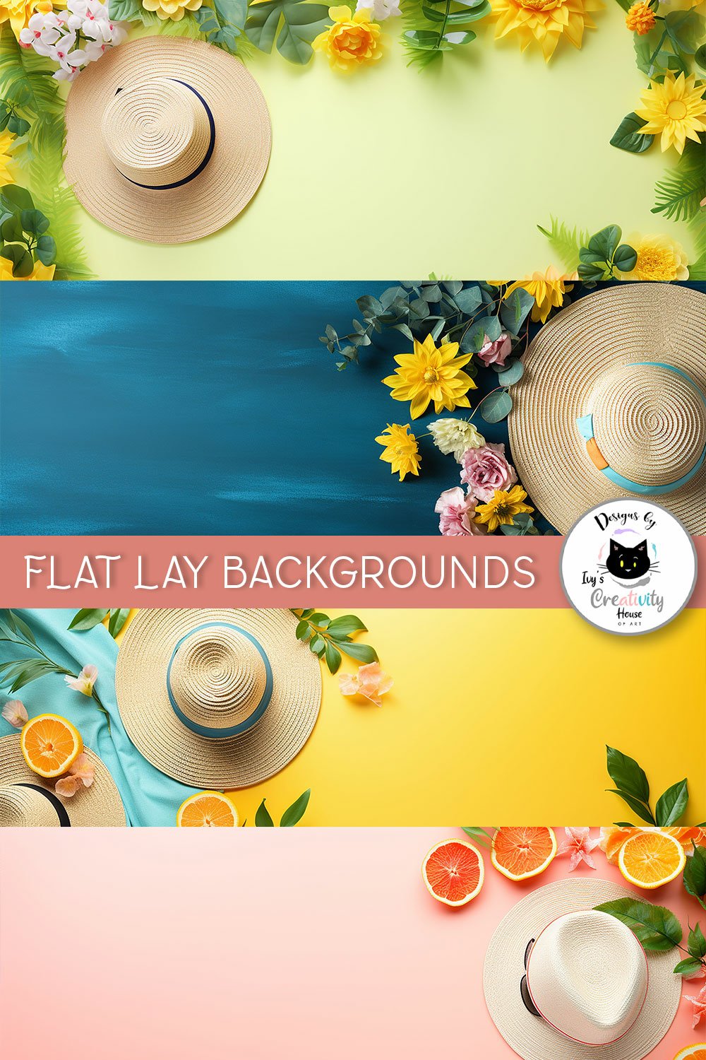 Summer Flat Lay Background | Flat Lay Beach Mockups