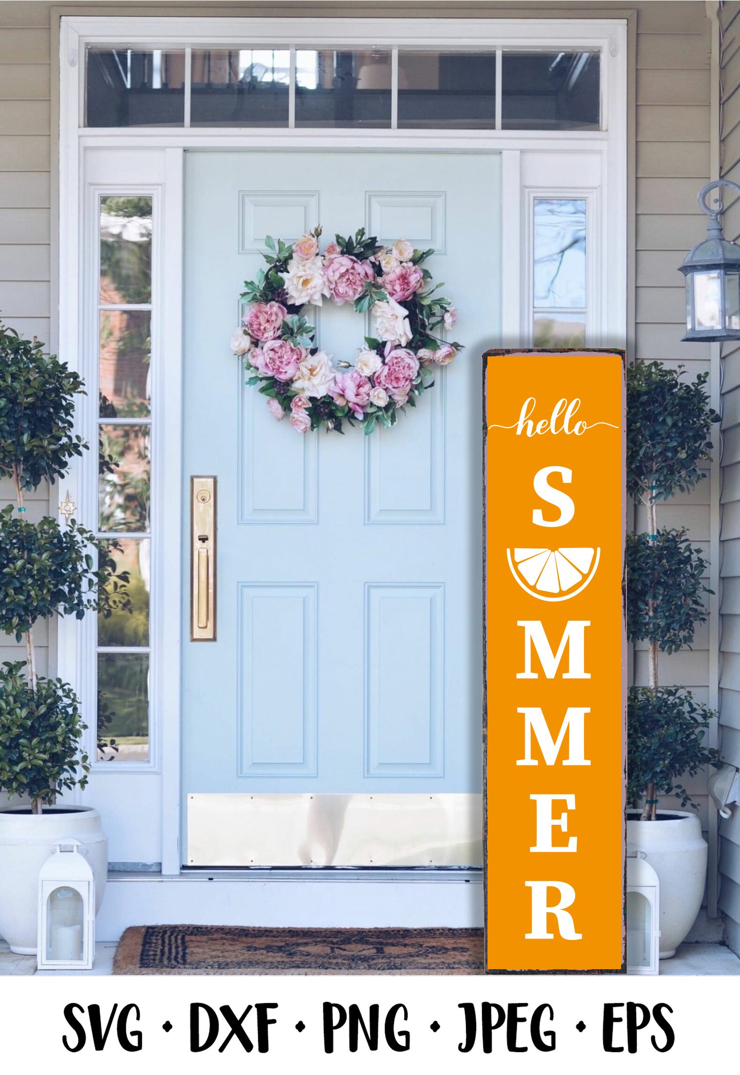 Hello Summer Welcome Porch Sign. Vertical Front (1940571)
