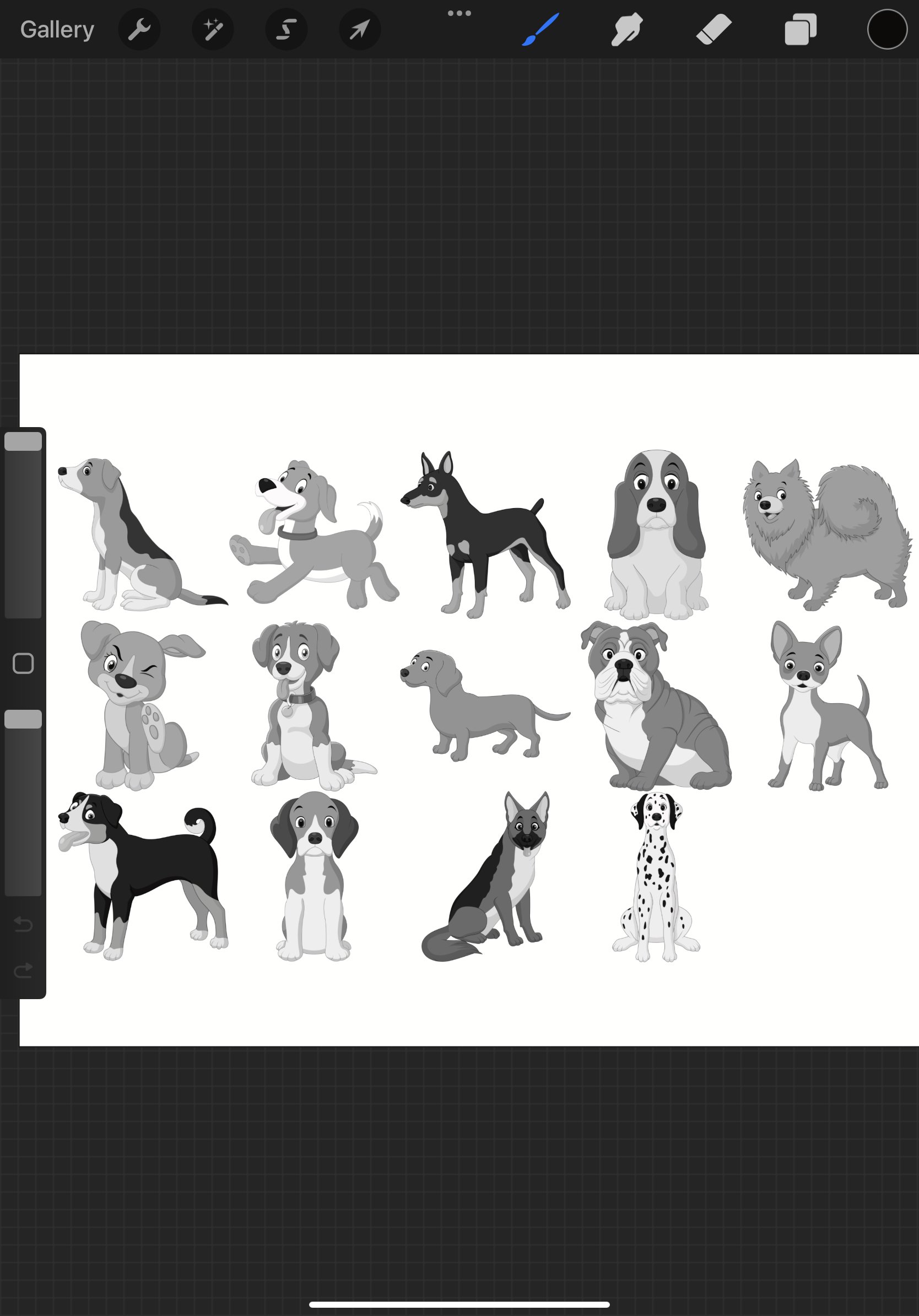 Cartoon Dogs Set 5, Procreate Brush Stamps, 14 Dogs