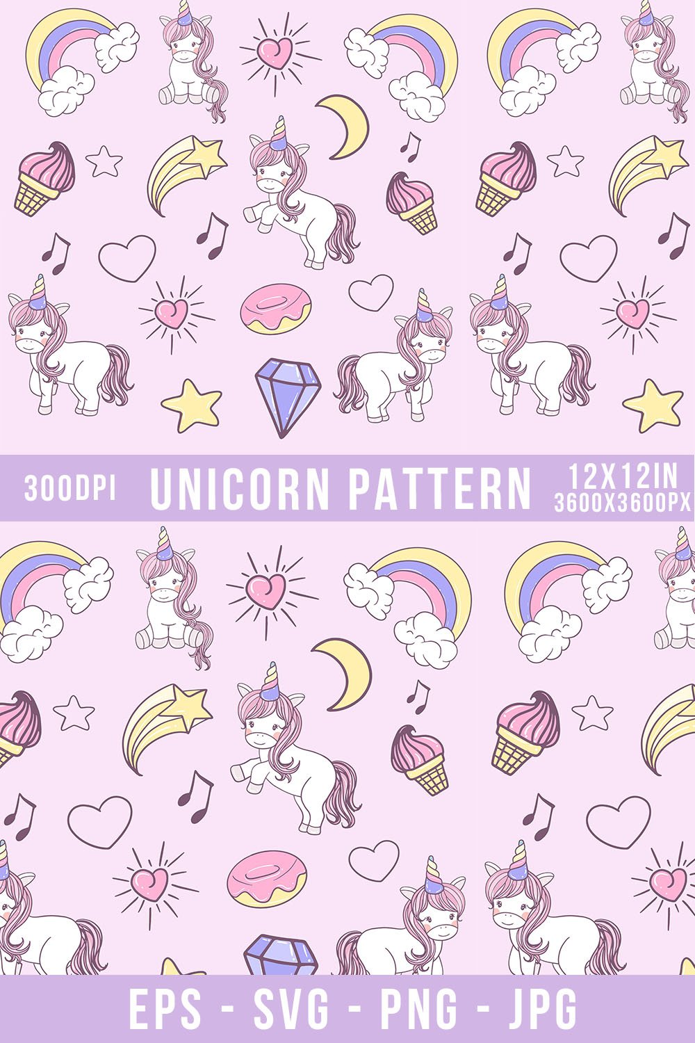 Baby Unicorn Pattern Design