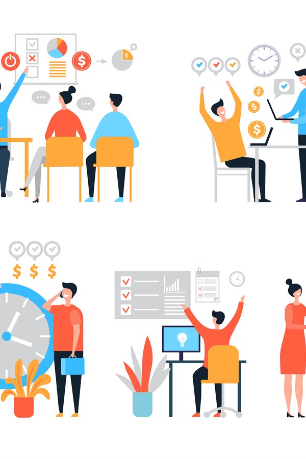 Work organization. Task management people productivity organ