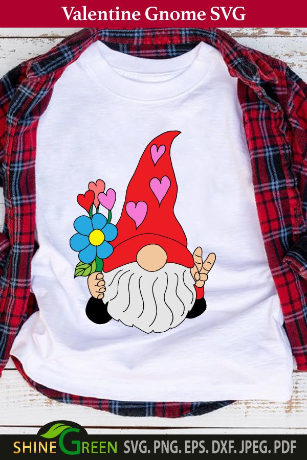Valentine Gnome Svg PNG EPS DXF