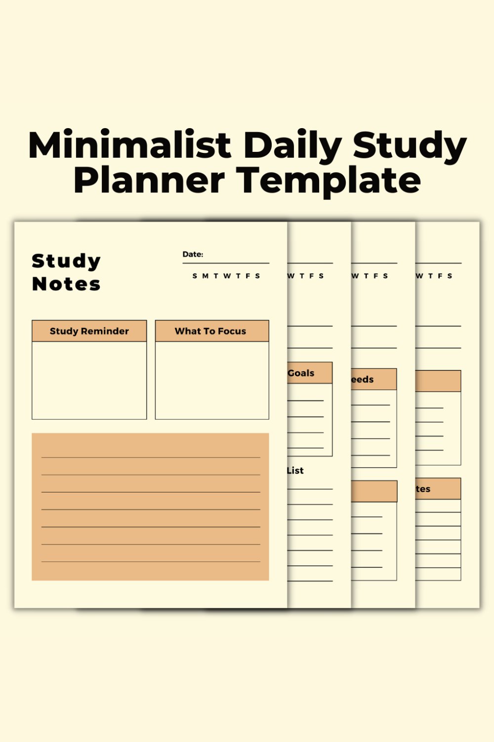 Minimalist Daily Study Planner Canva Template
