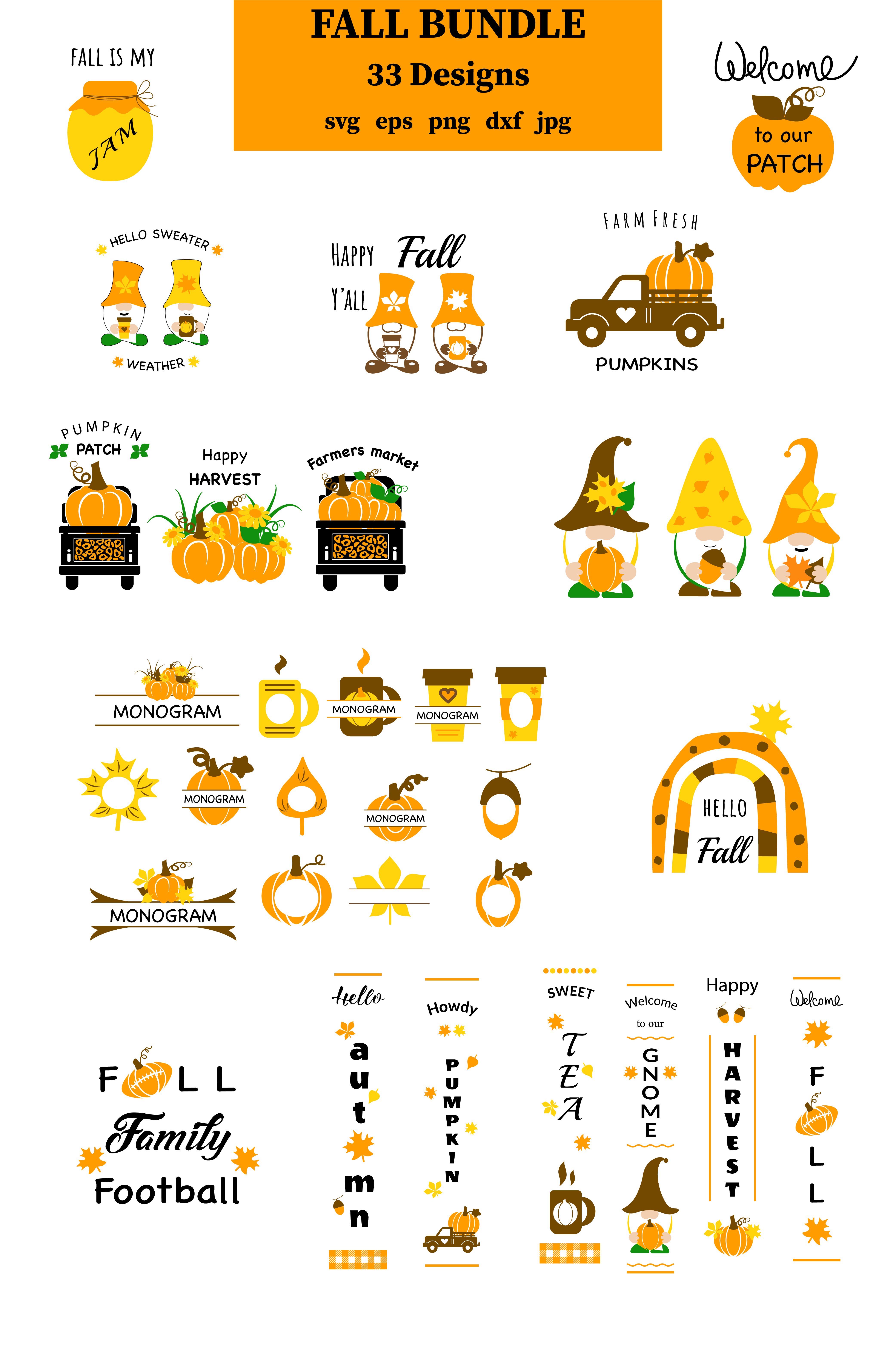 Fall Bundle SVG. Autumn SVG Bundle. Fall Sign SVG, PNG