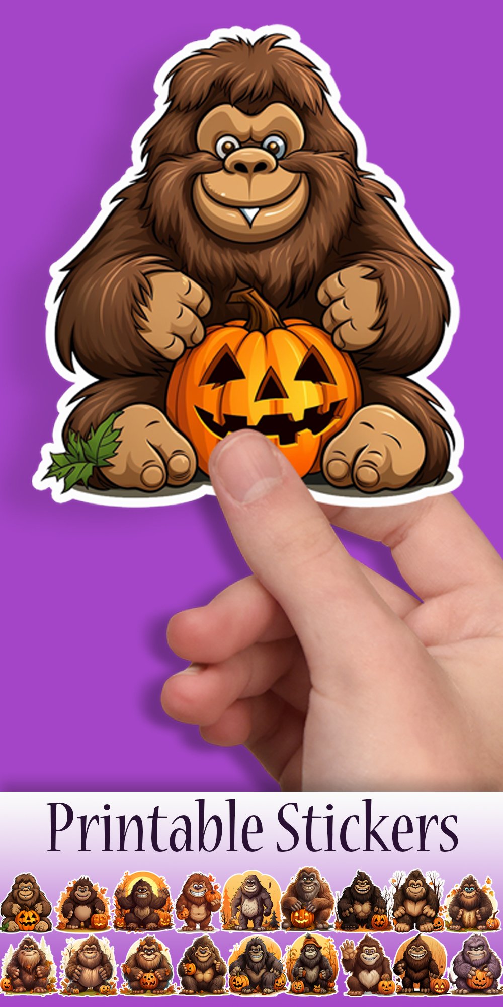 Cute Halloween Stickers - Yeti, Bigfoot and Sasquatch Chibi