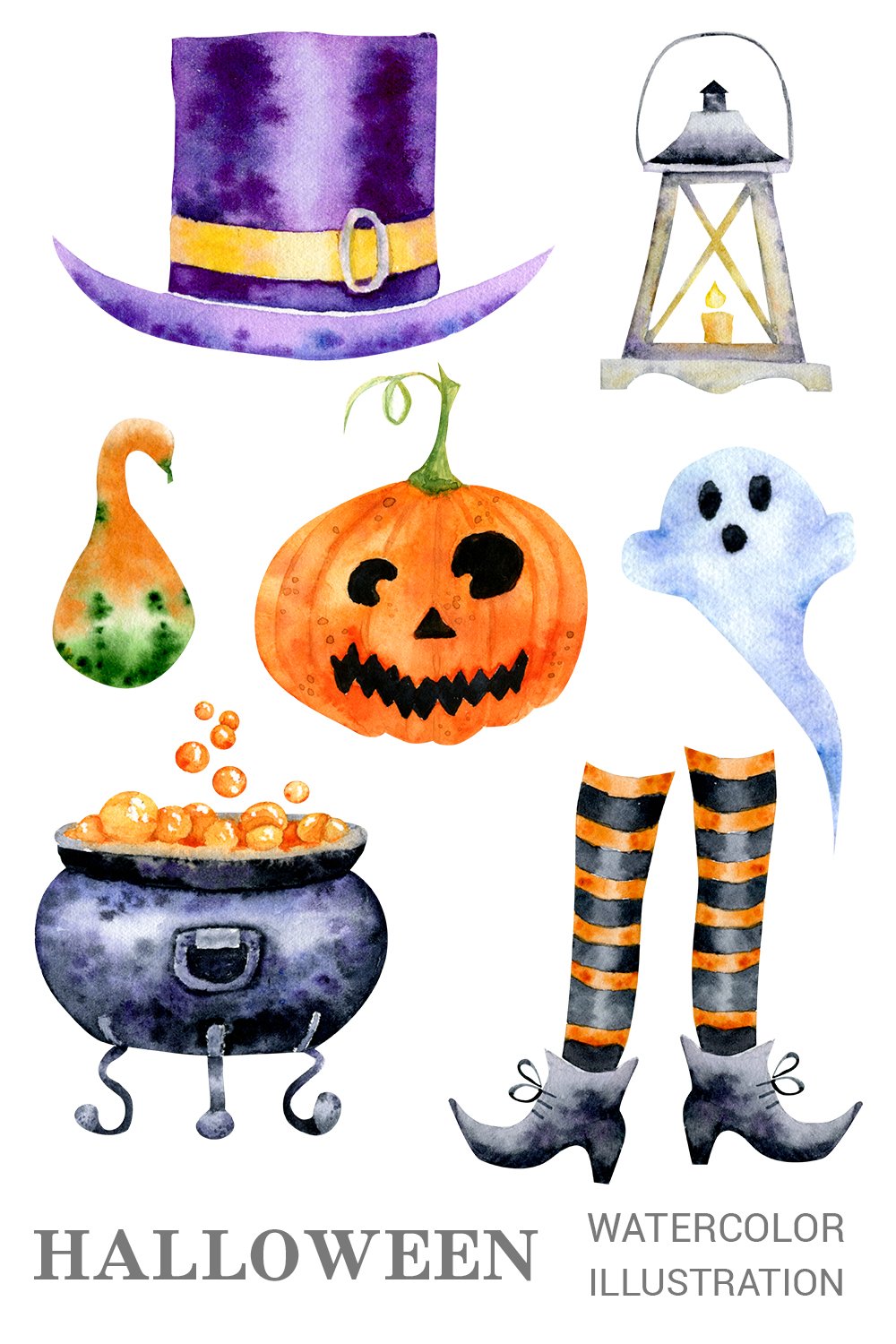 Watercolor Halloween Elements (802515)