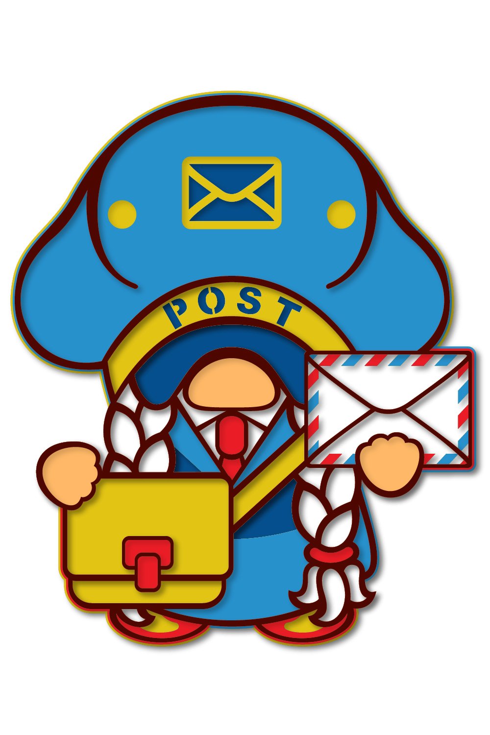 Layered gnome postwoman svg for cricut