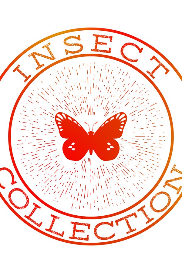 Insect collection orange round label