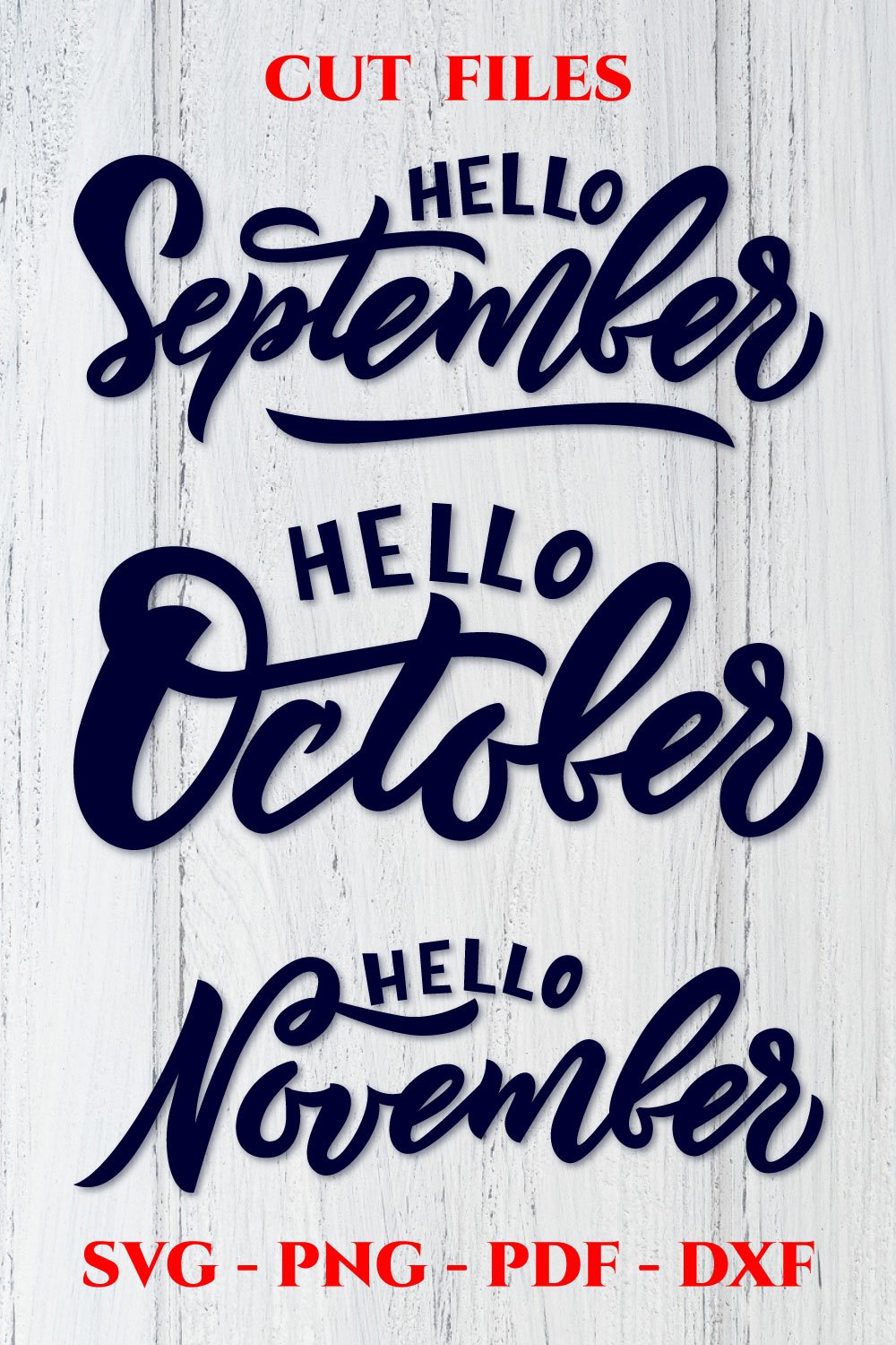 Hello October svg. October script hand lettering design.