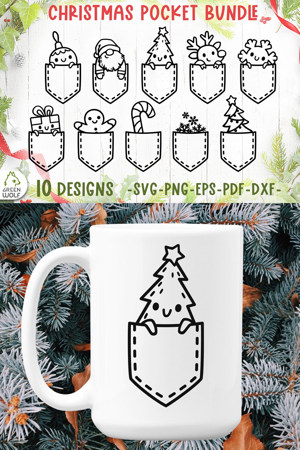 Christmas svg bundle Pocket svg Christmas t shirt svg design