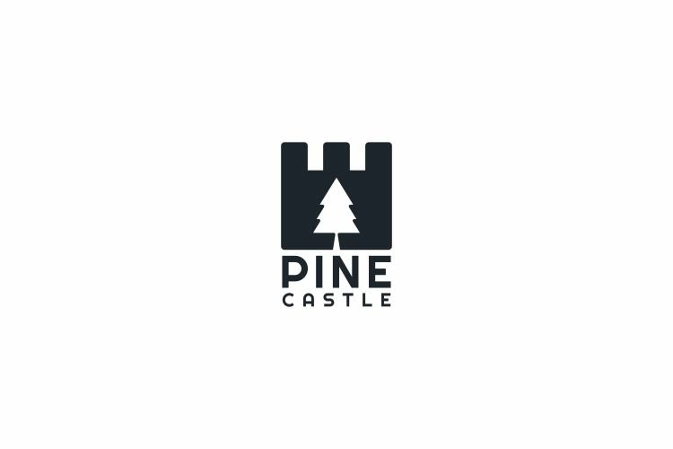 Pine Castle Logo Design Vector