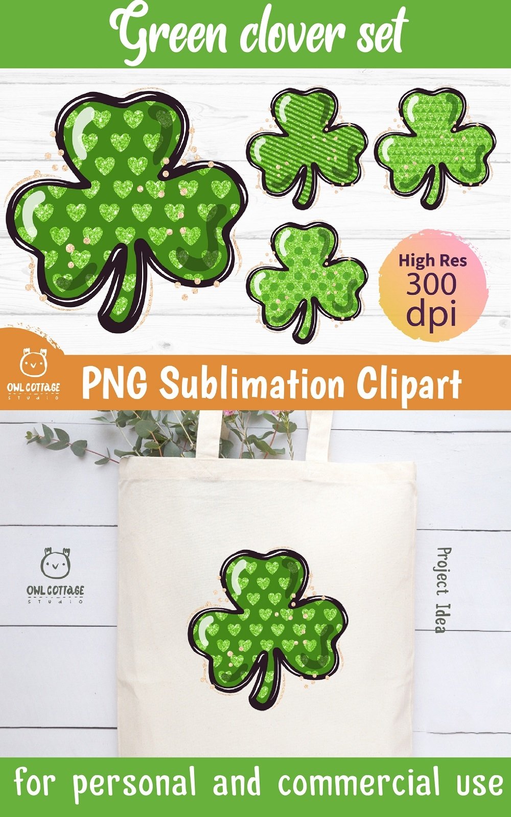 St. Patricks day sublimation, Clover Leaf, (1259766)