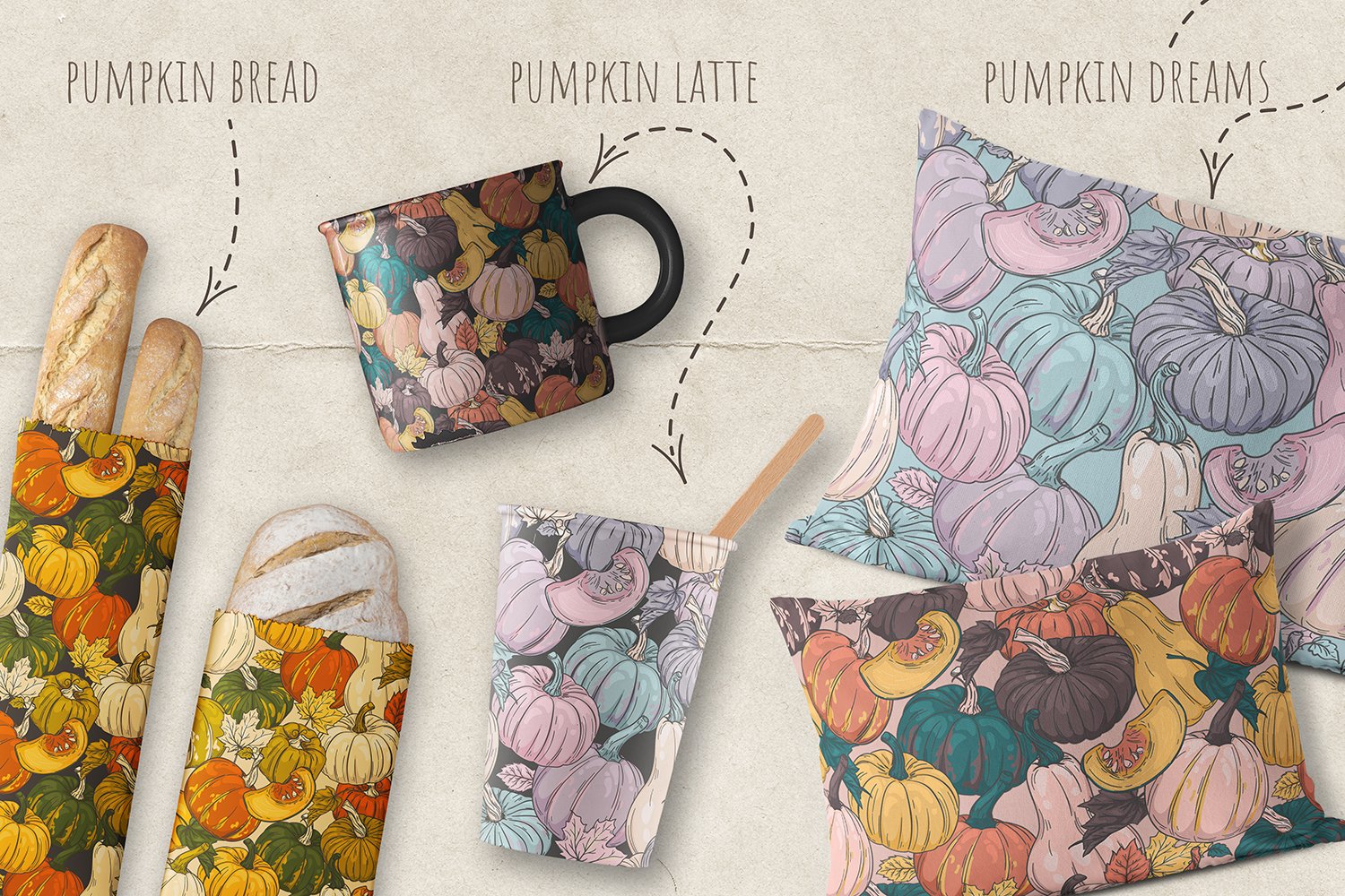 Pumpkin weekend. Seamless pattern