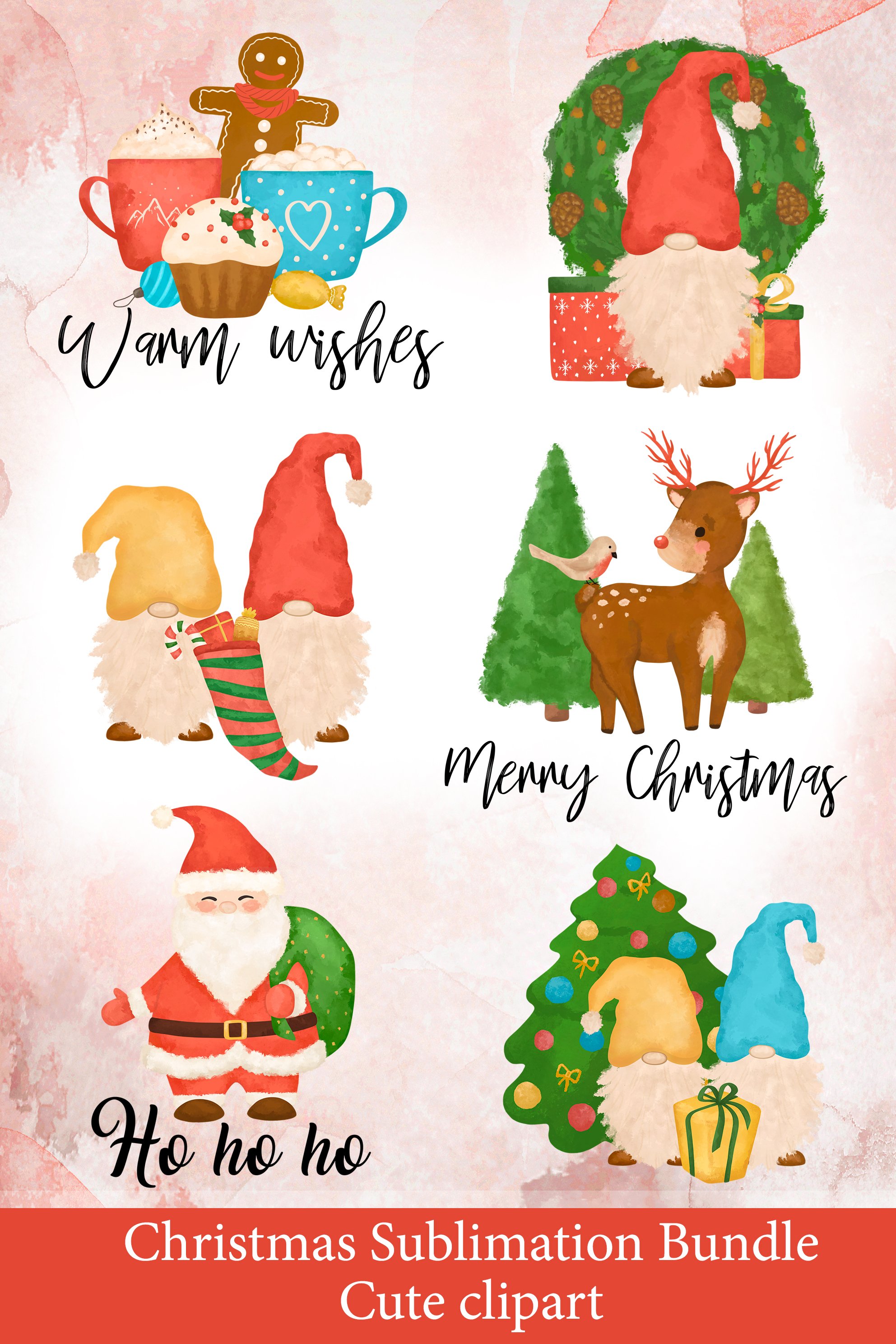 Christmas Gnomes sublimation bundle, PNG