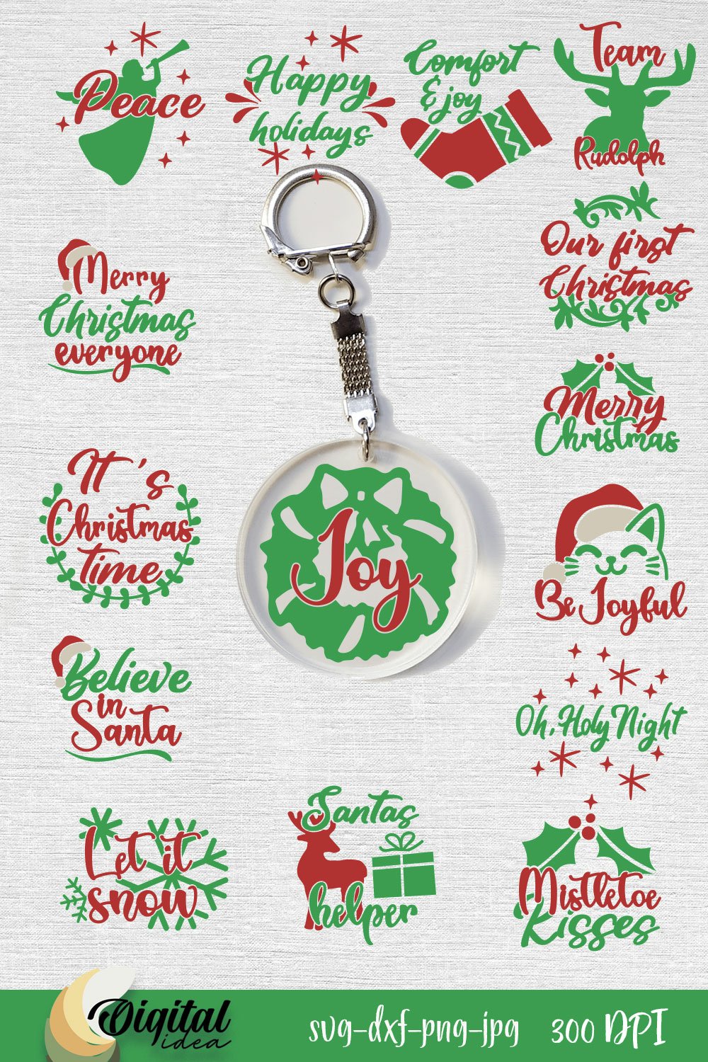 Christmas Keychains Quotes Bundles SVG. Christmas Design SVG