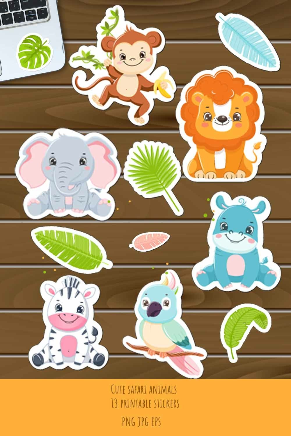 safari animals stickers