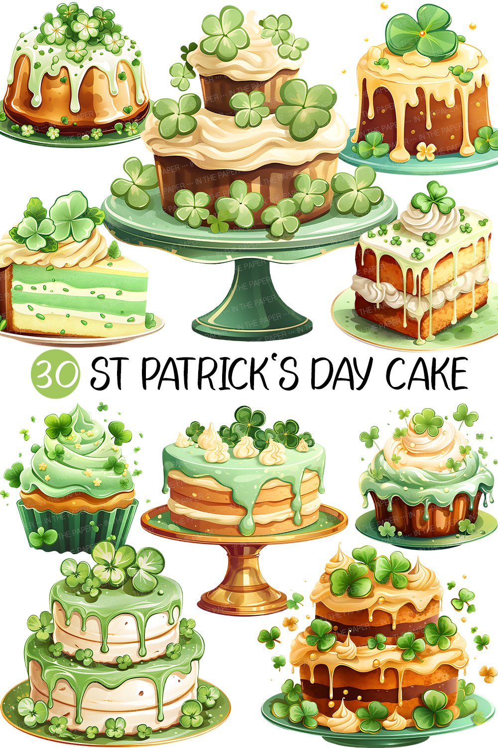 St. Patrick's Day Cake PNG | Clover clip art three leaf luck