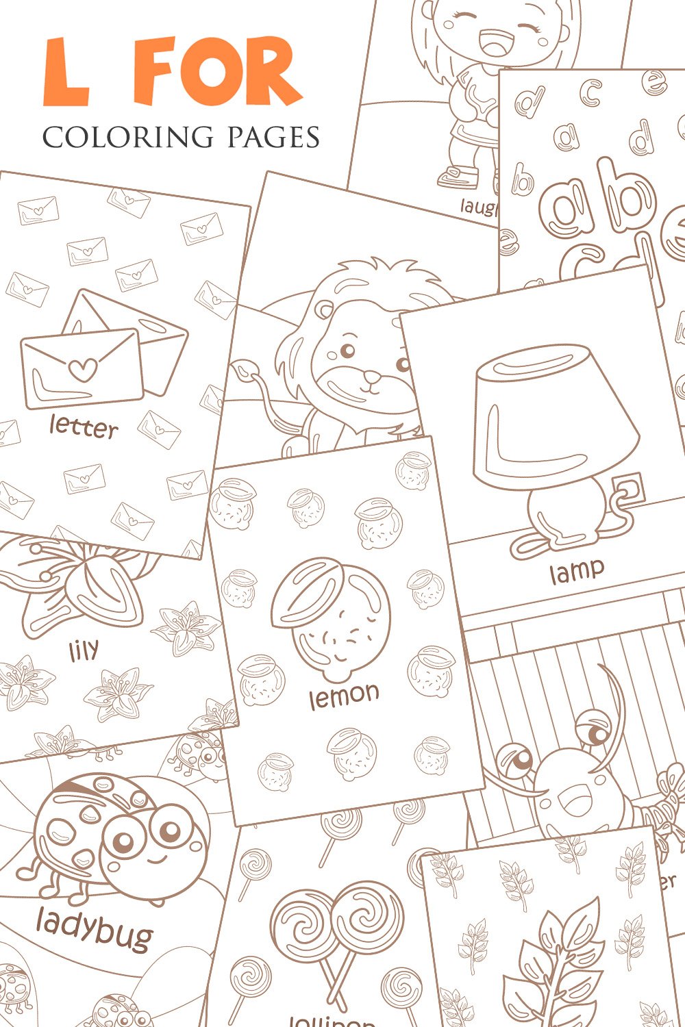 Alphabet L For Vocabulary Reading Lesson Kids Coloring Set