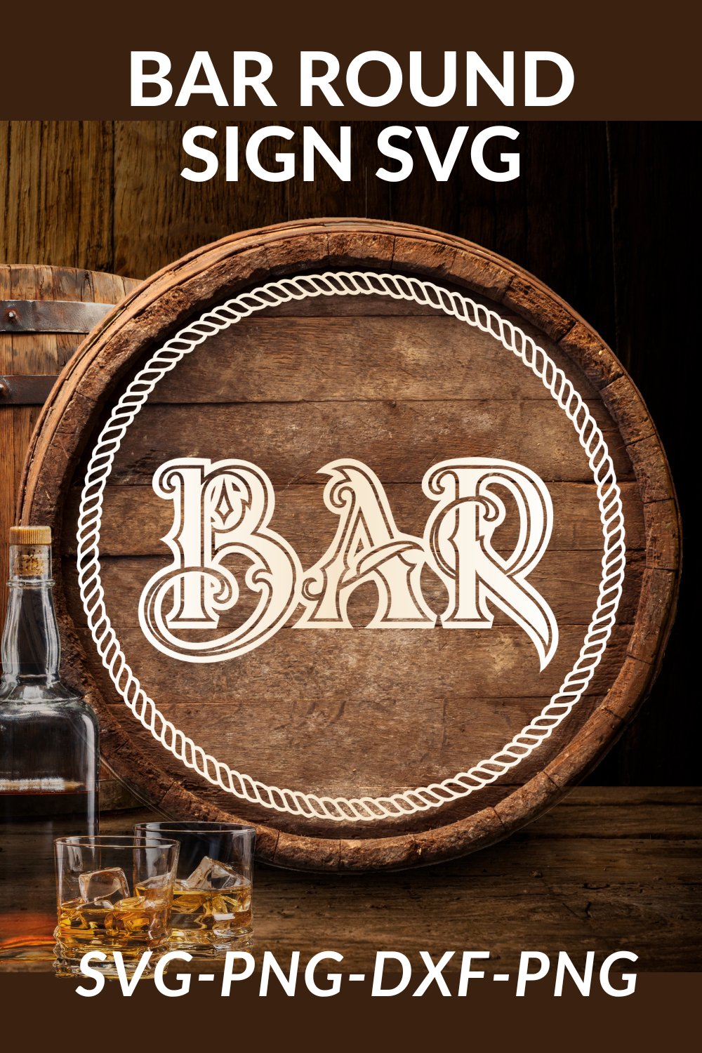 Vintage Bar Svg | Bar Sign | Bar Round Sign | Door Hanger