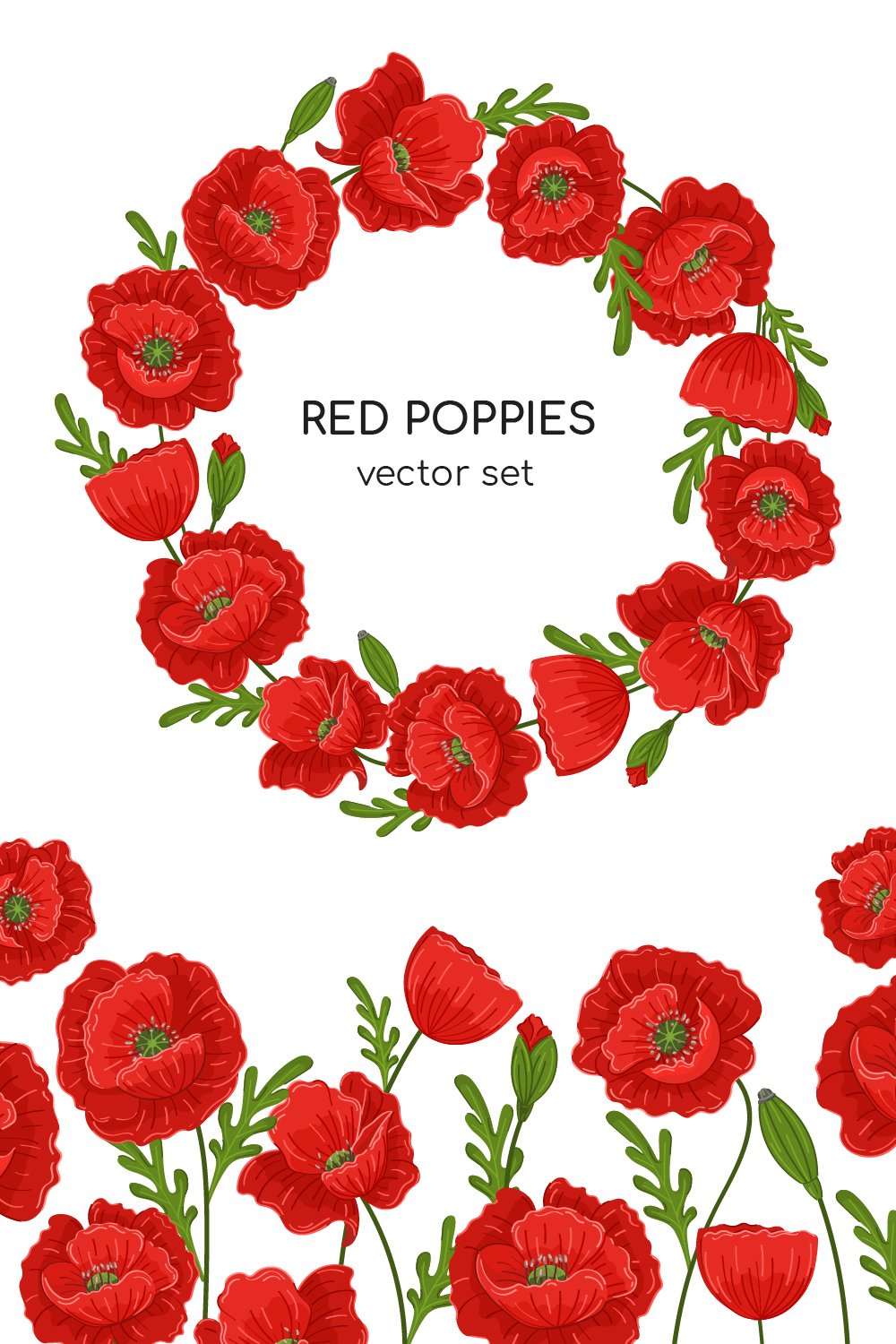 Poppies: patterns, bouquets, frames (2092161)