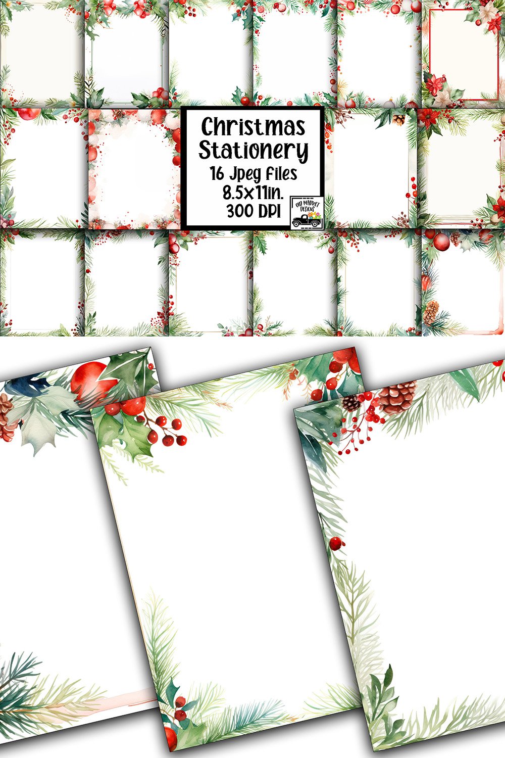 Christmas Stationery - Winter Digital Paper