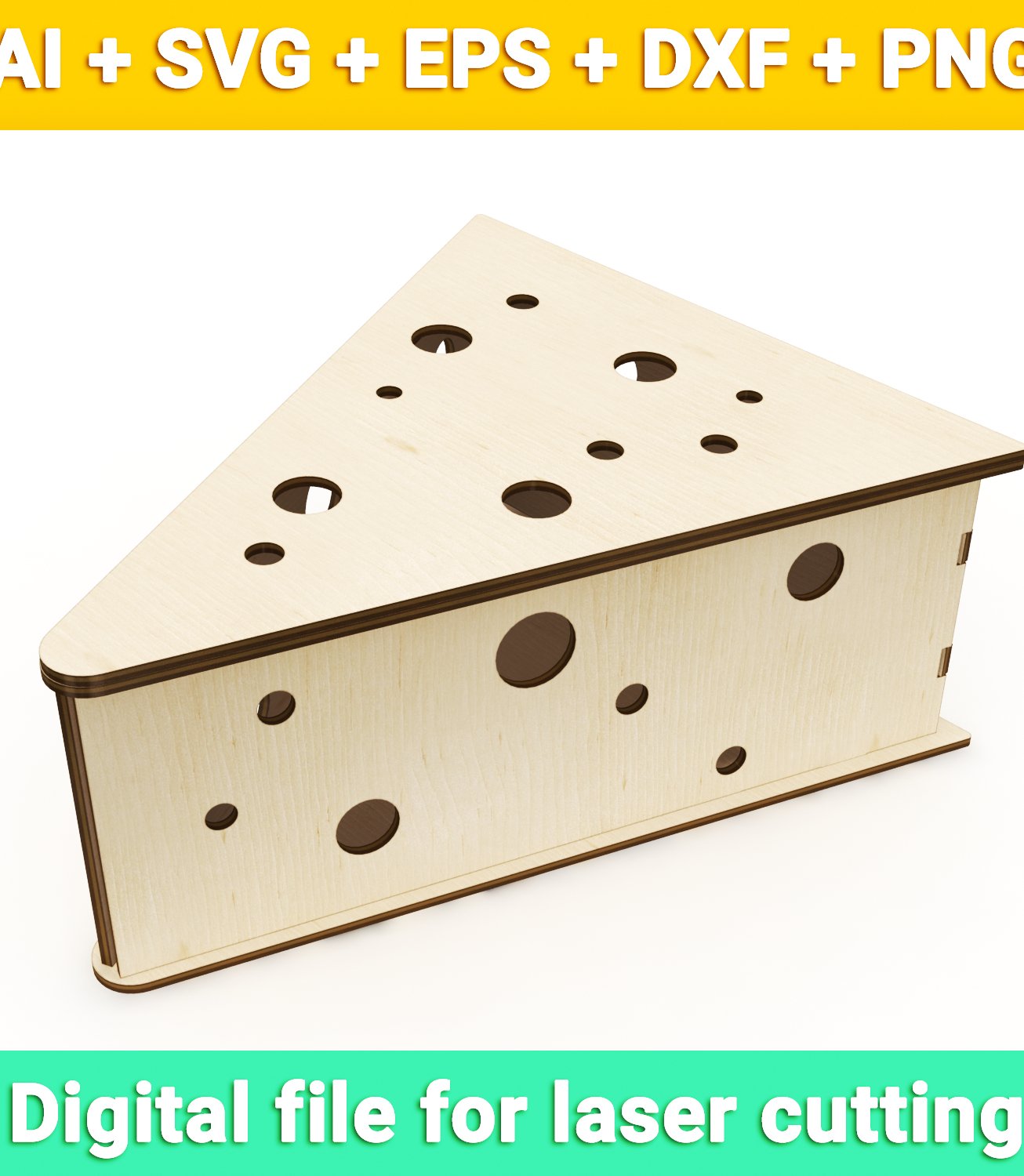 Box "Slice of cheese" vector for CNC svg vector file