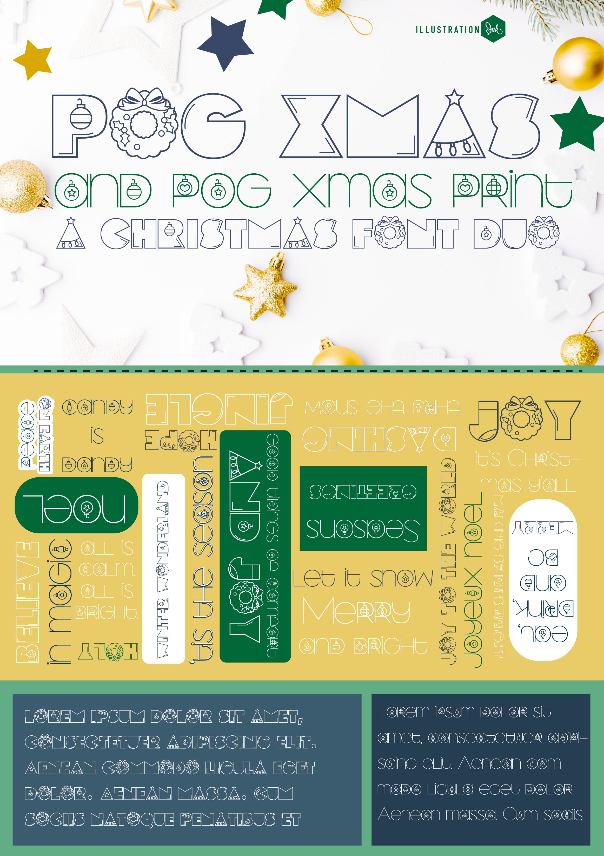 Christmas font duo with 2 perfectly coordinated fonts