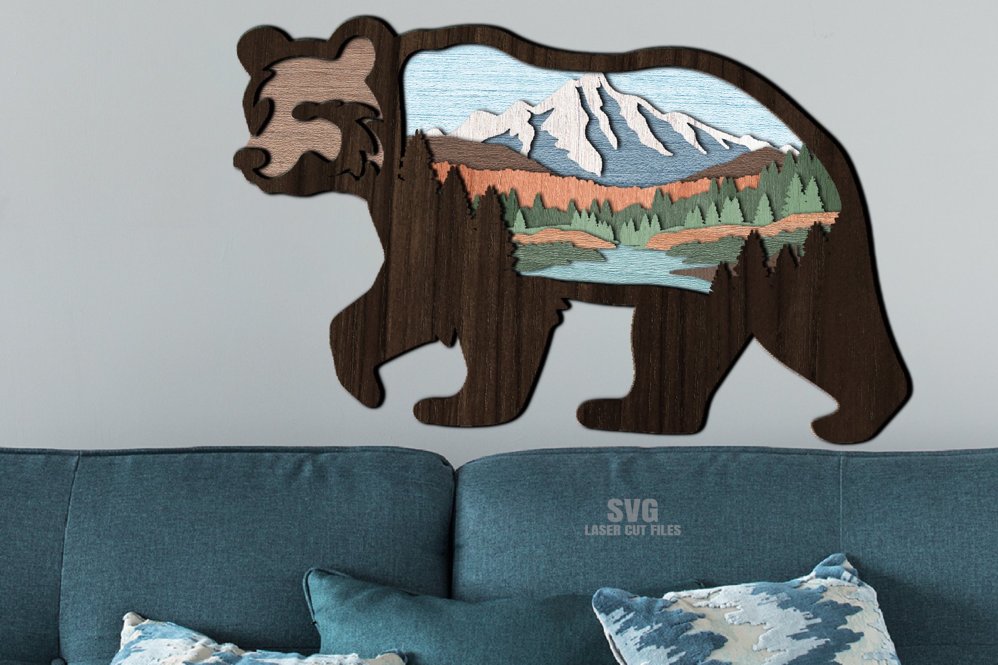 Drawing & Illustration Digital Engraving File Trotec Bear with Cubs 3D ...