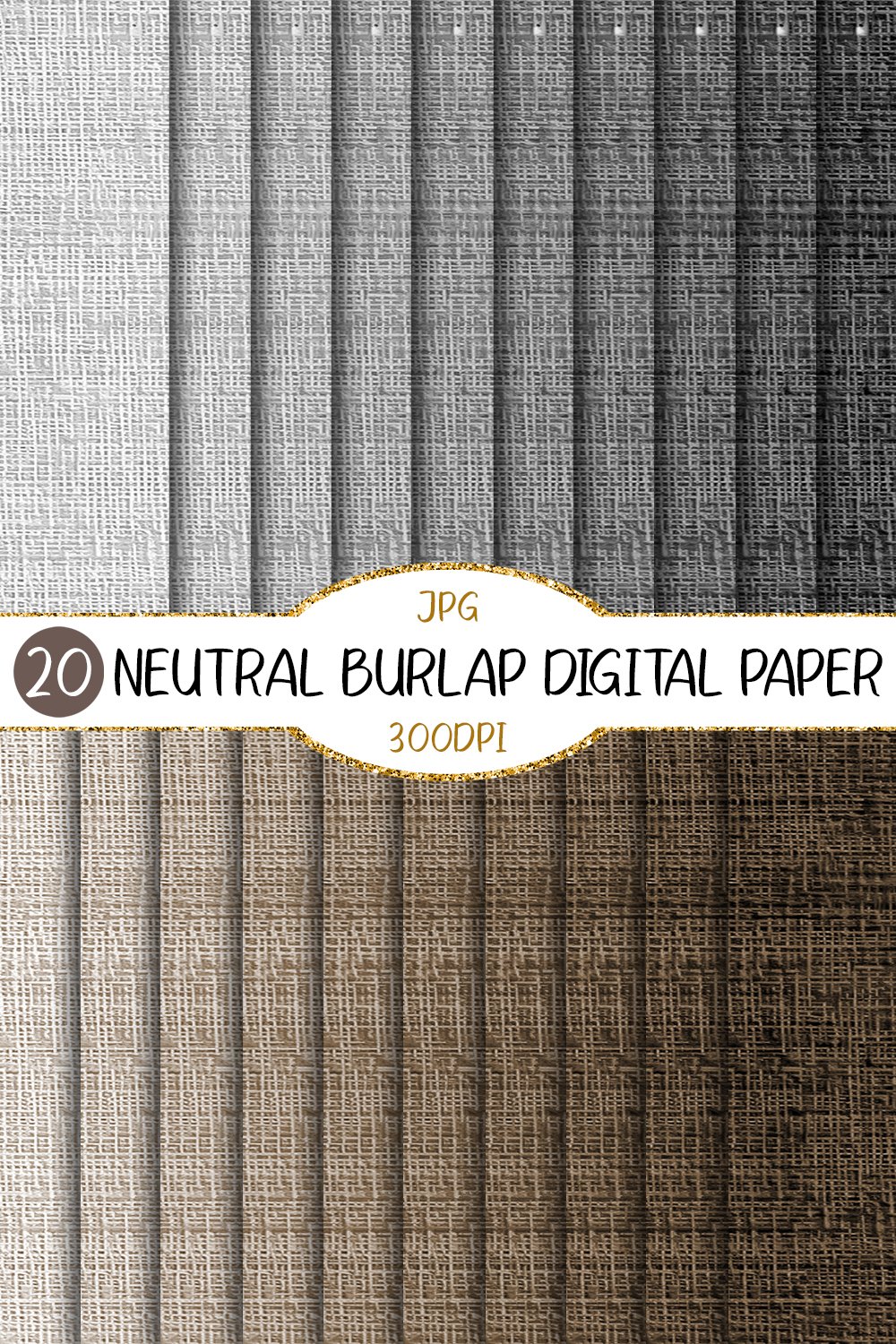 Seamless Neutral Burlap Texture Digital Paper | Linen