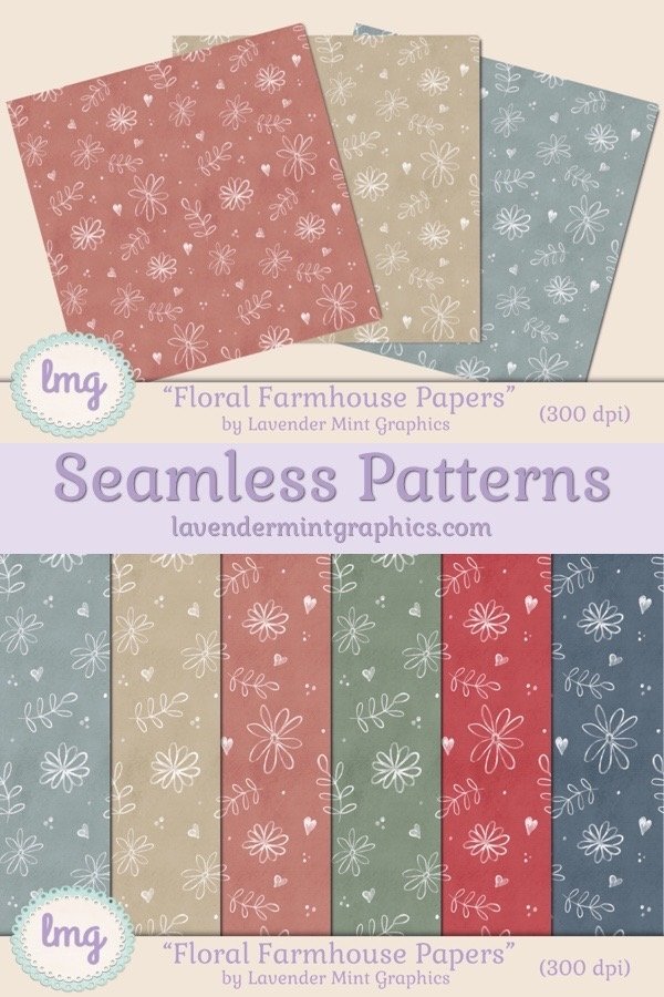 Floral Farmhouse Seamless Patterns