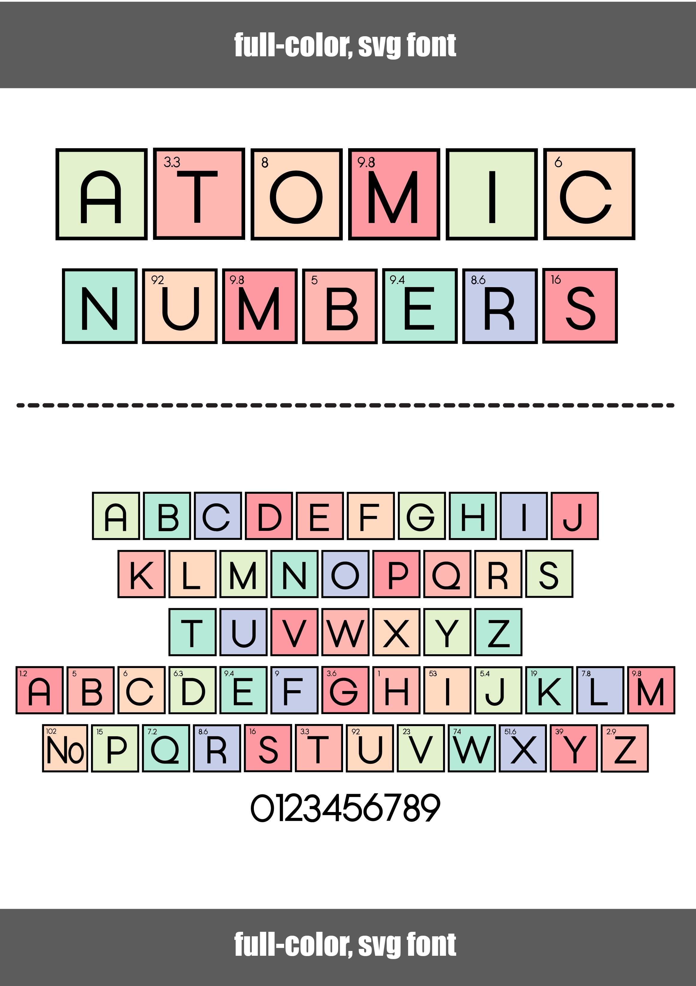 Full Color SVG Font for teachers and school