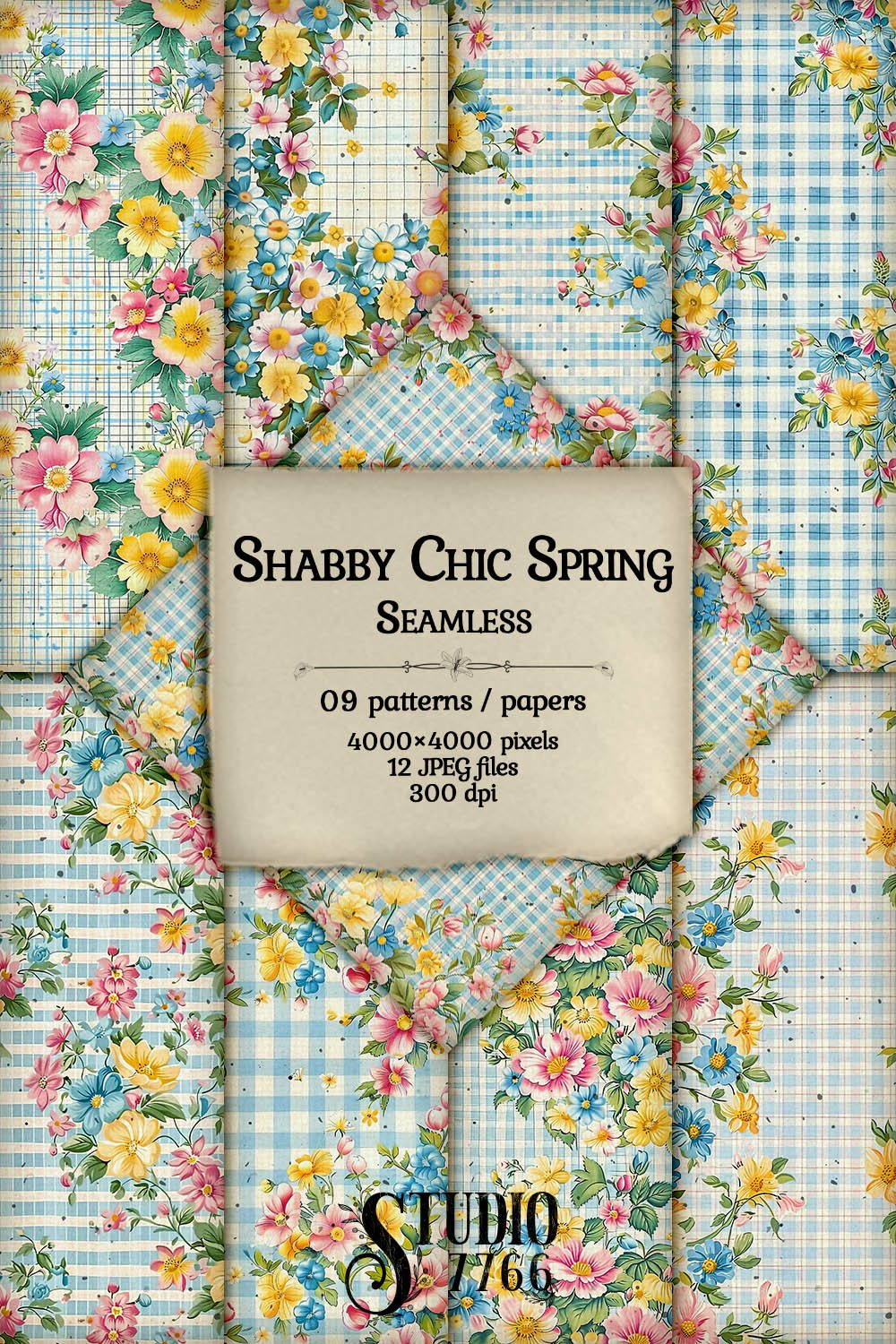 Vintage Shabby Chic Spring Seamless