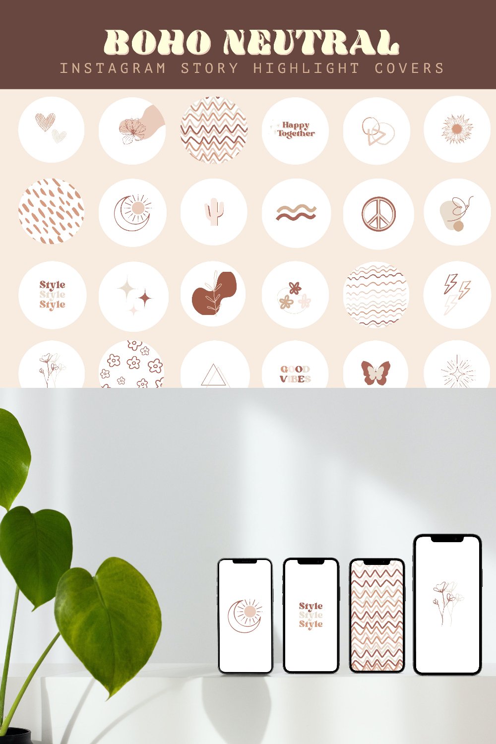 boho neutral instagram highlight covers