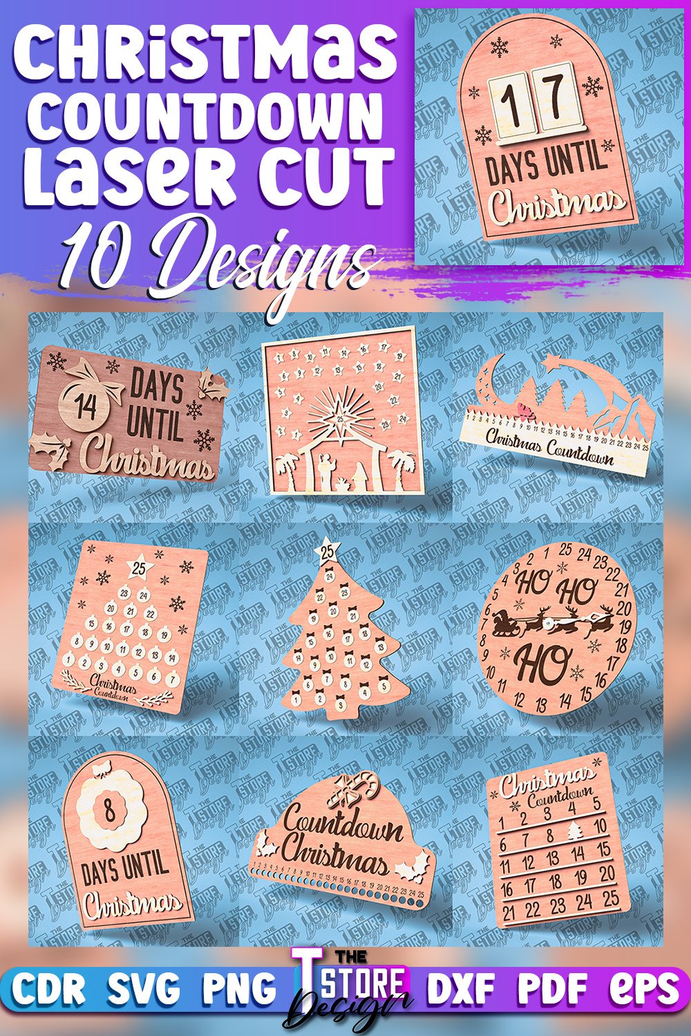Christmas Countdown Laser Cut|Days Until Christmas Calendar