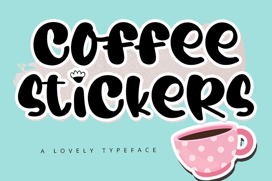 Coffee Stickers | A Fun Handwritten Font (1566475)