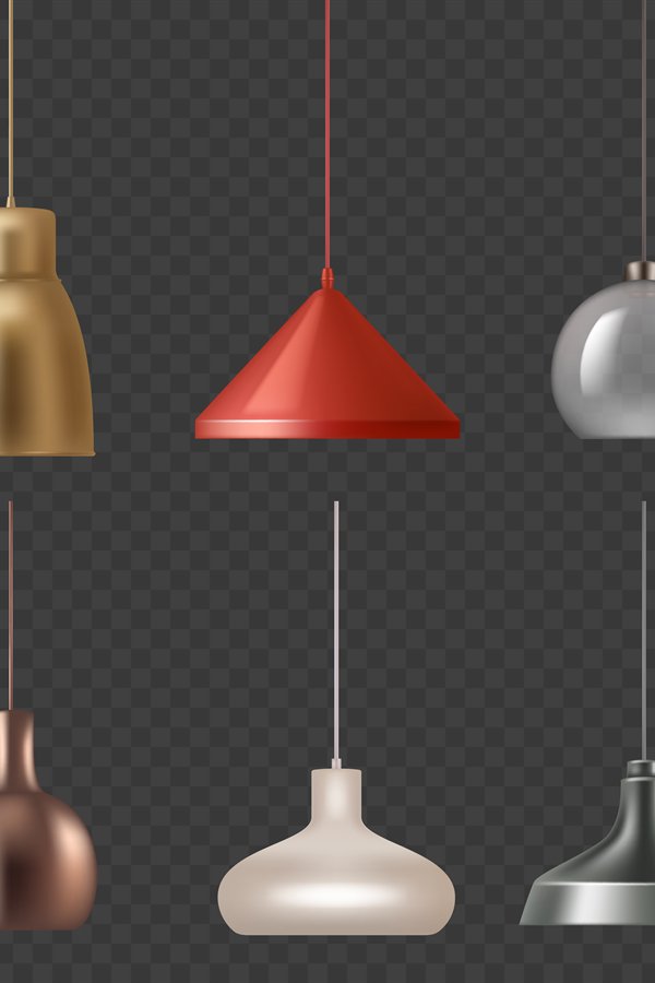 Lamp realistic. Hanging luxury interior decoration modern la