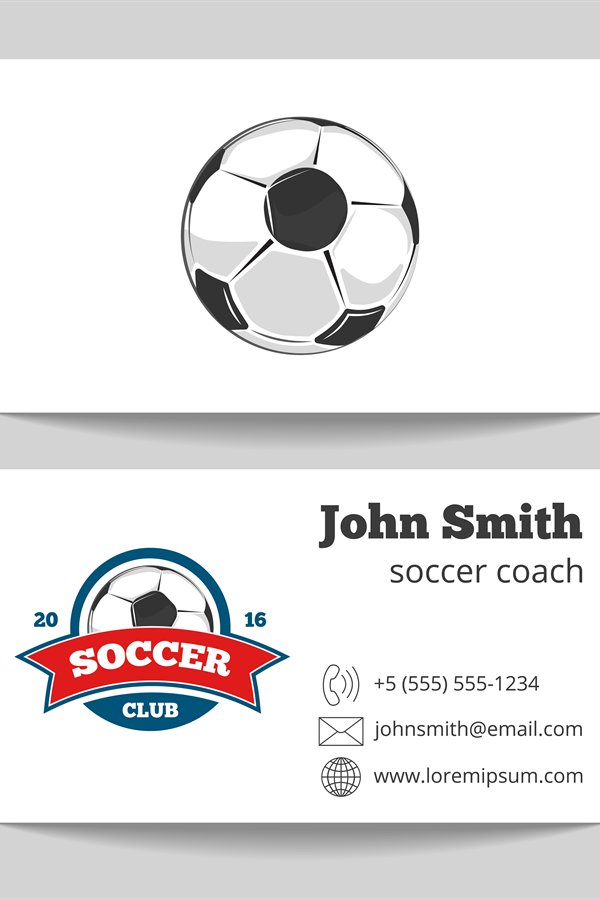 Soccer coach business card template with logo (780701)