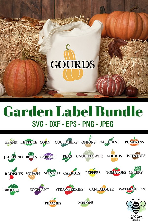 Garden Label SVG Bundle | Vegetable Labels for Garden