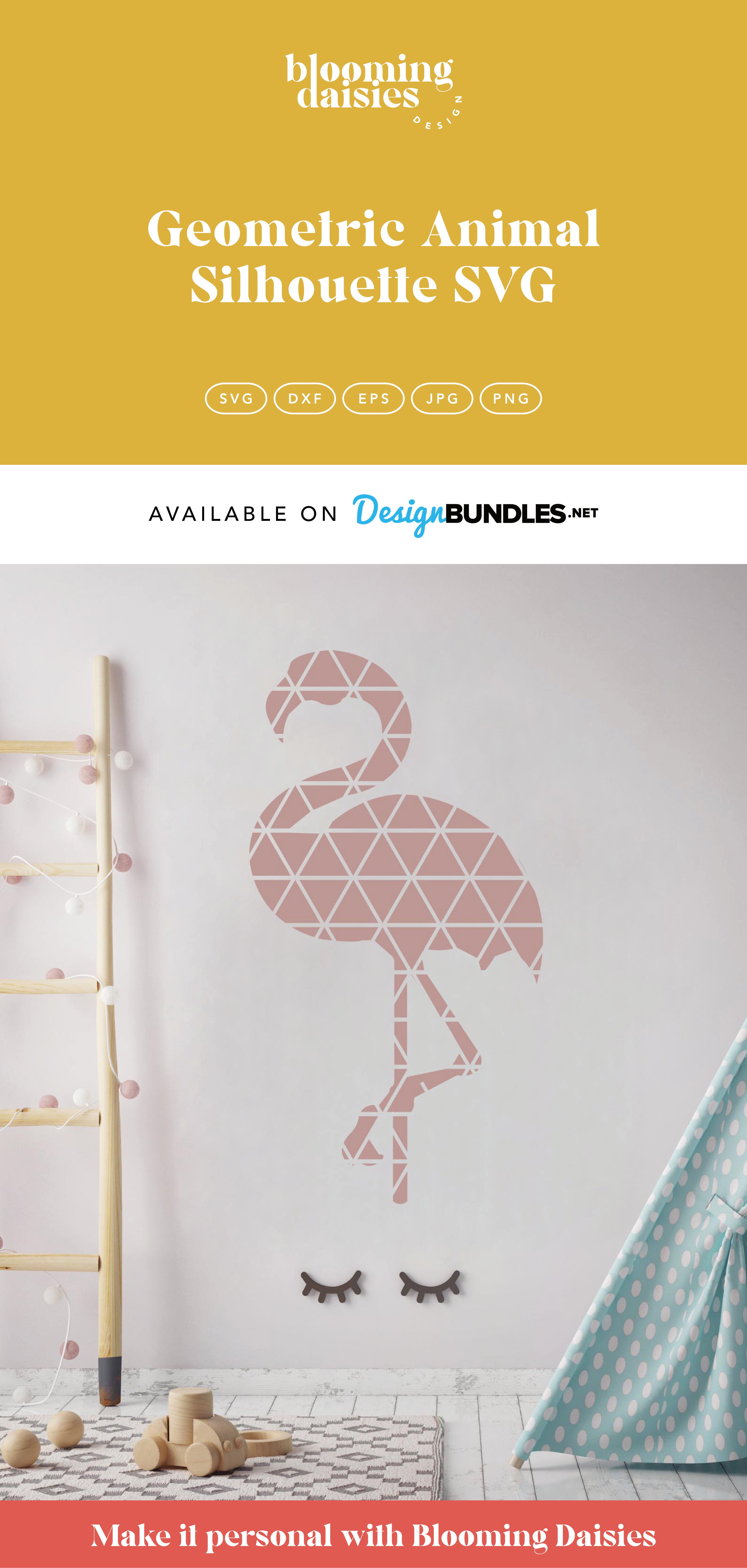 Geometric Flamingo Illustration | Childrens Wall Art SVG