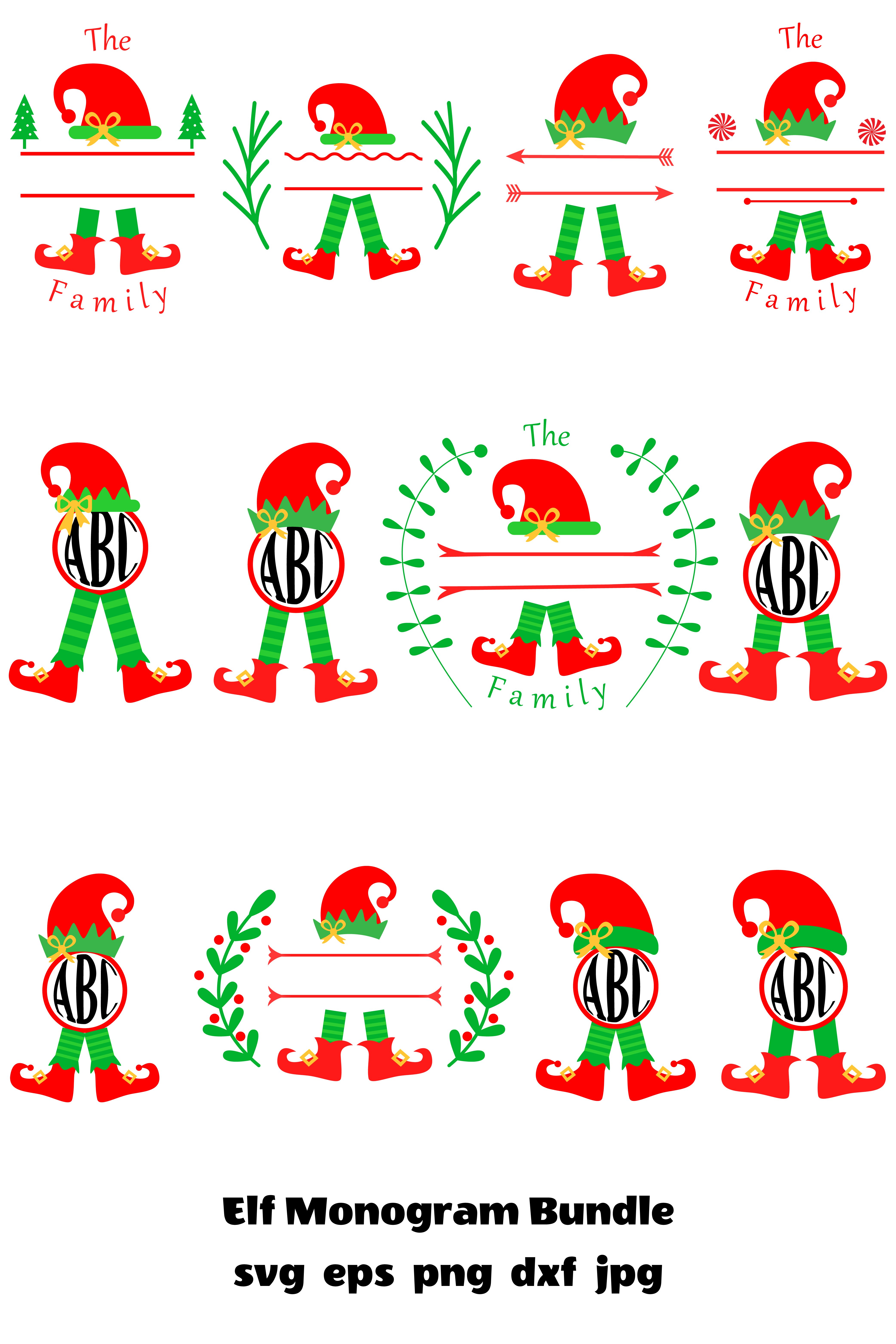 Elf Monogram SVG. Monogram Christmas. Elf SVG. (1709903)
