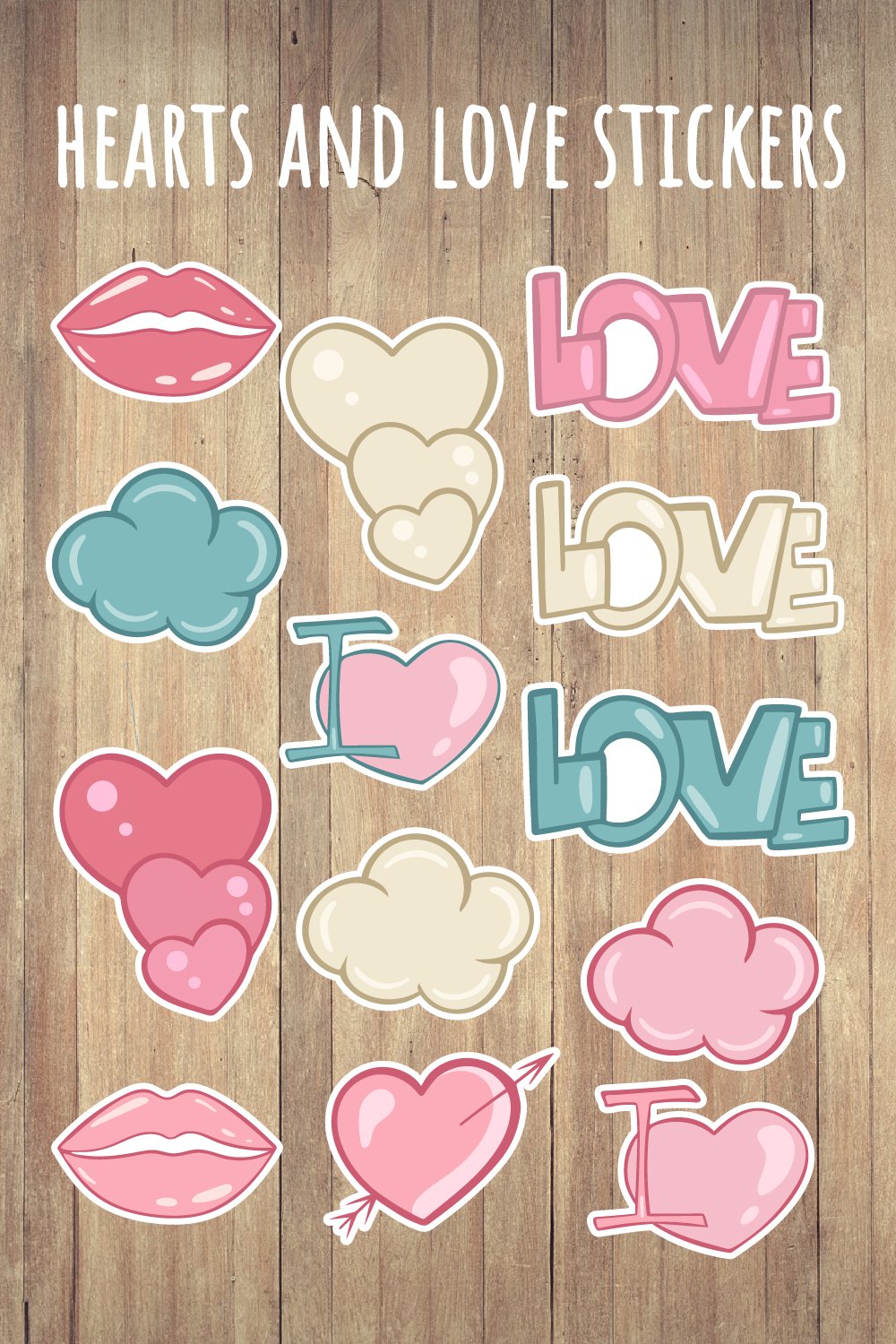 Hearts and love stickers PNG/SVG
