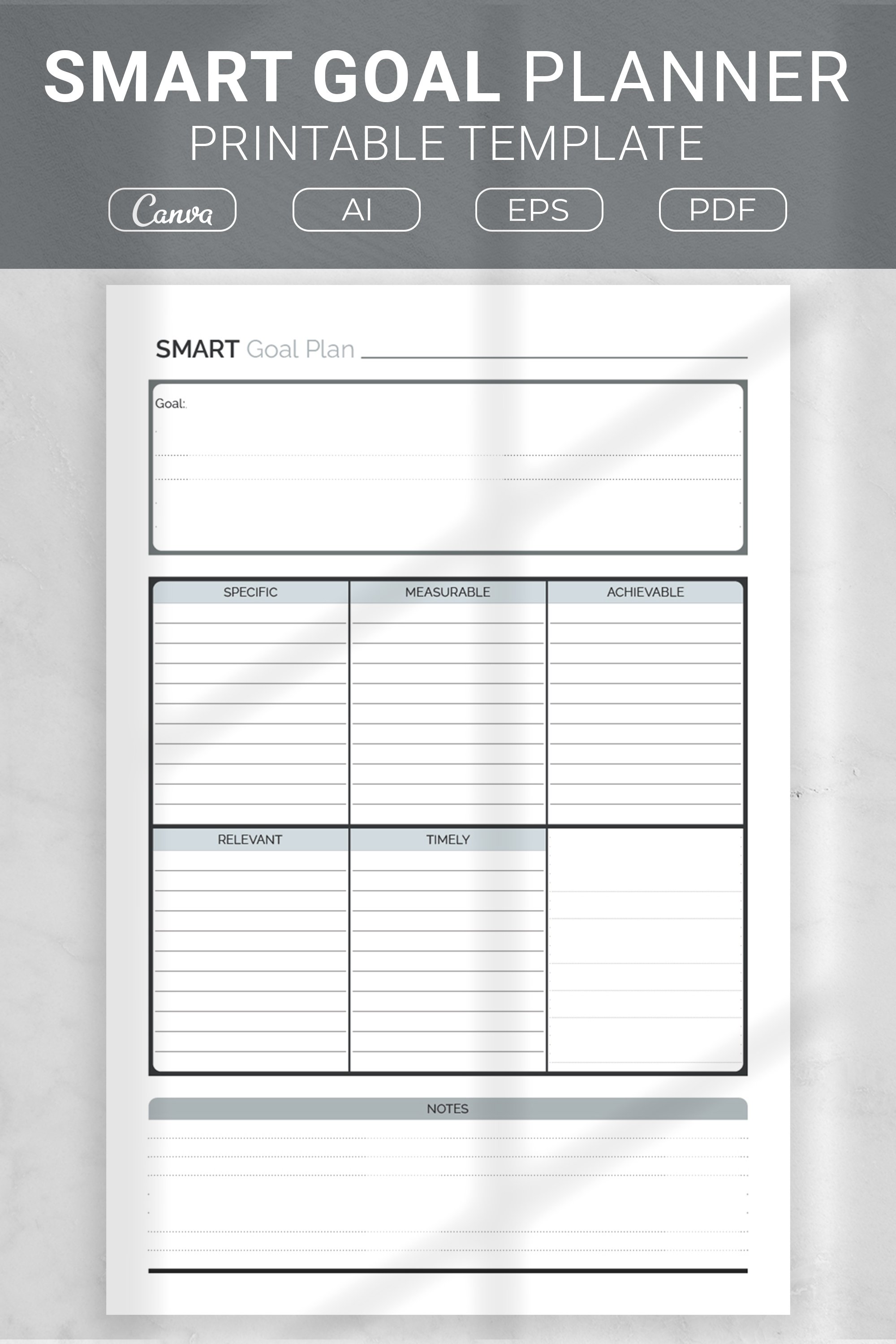 SMART Goal Planner Printable Template (2723308)