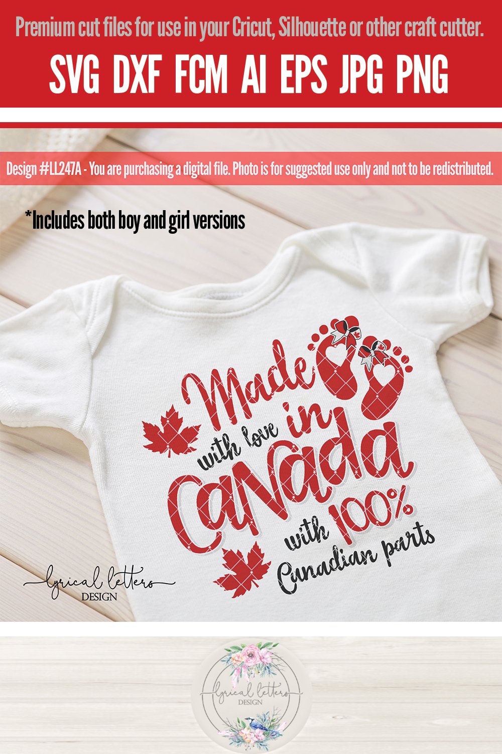 Made In Canada With Love SVG DXF Cut File LL247A