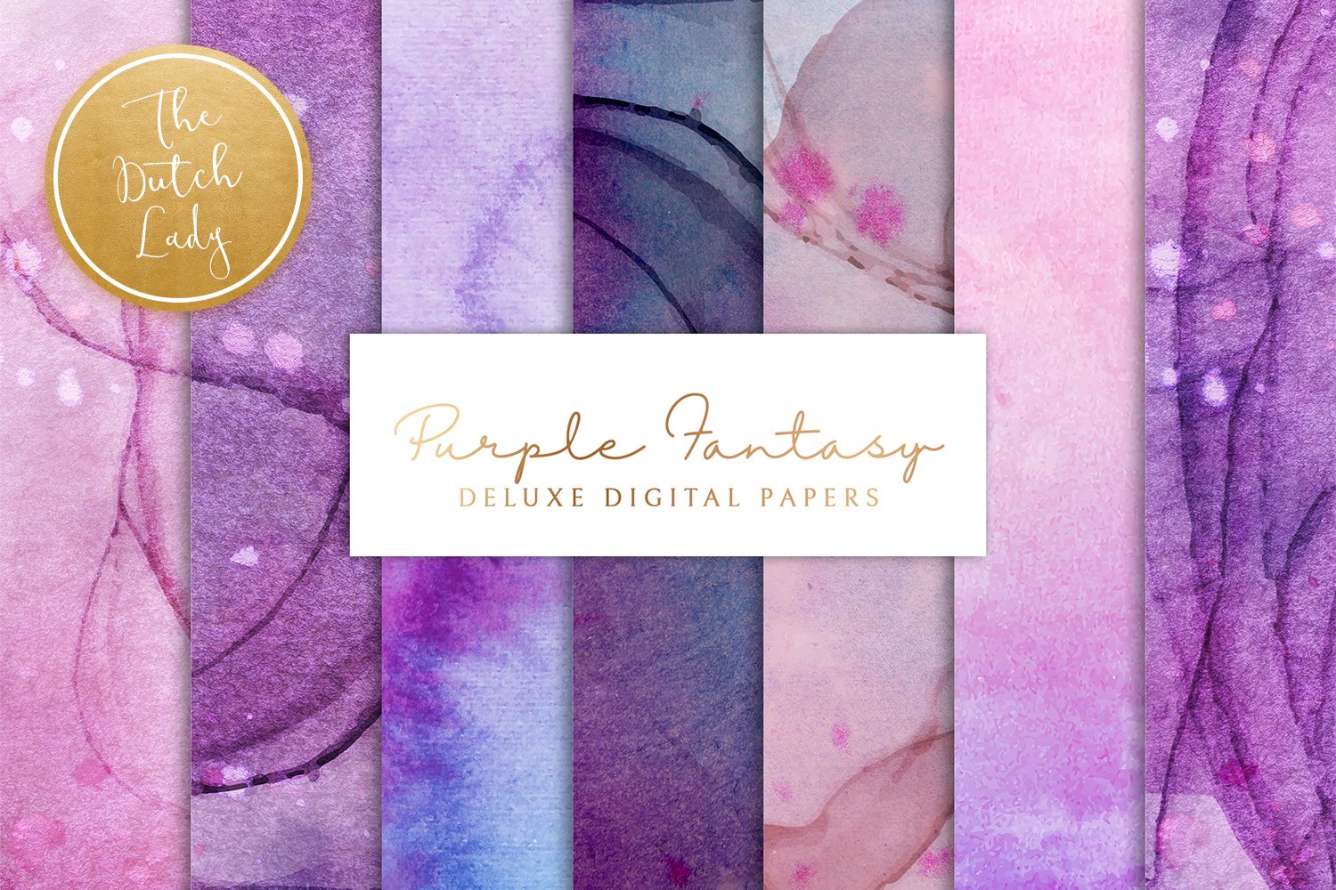 Digital Backgrounds & Papers - Purple Alcohol in Ink