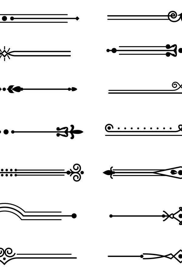 Line vintage separator. Decorative elegant retro fancy lines