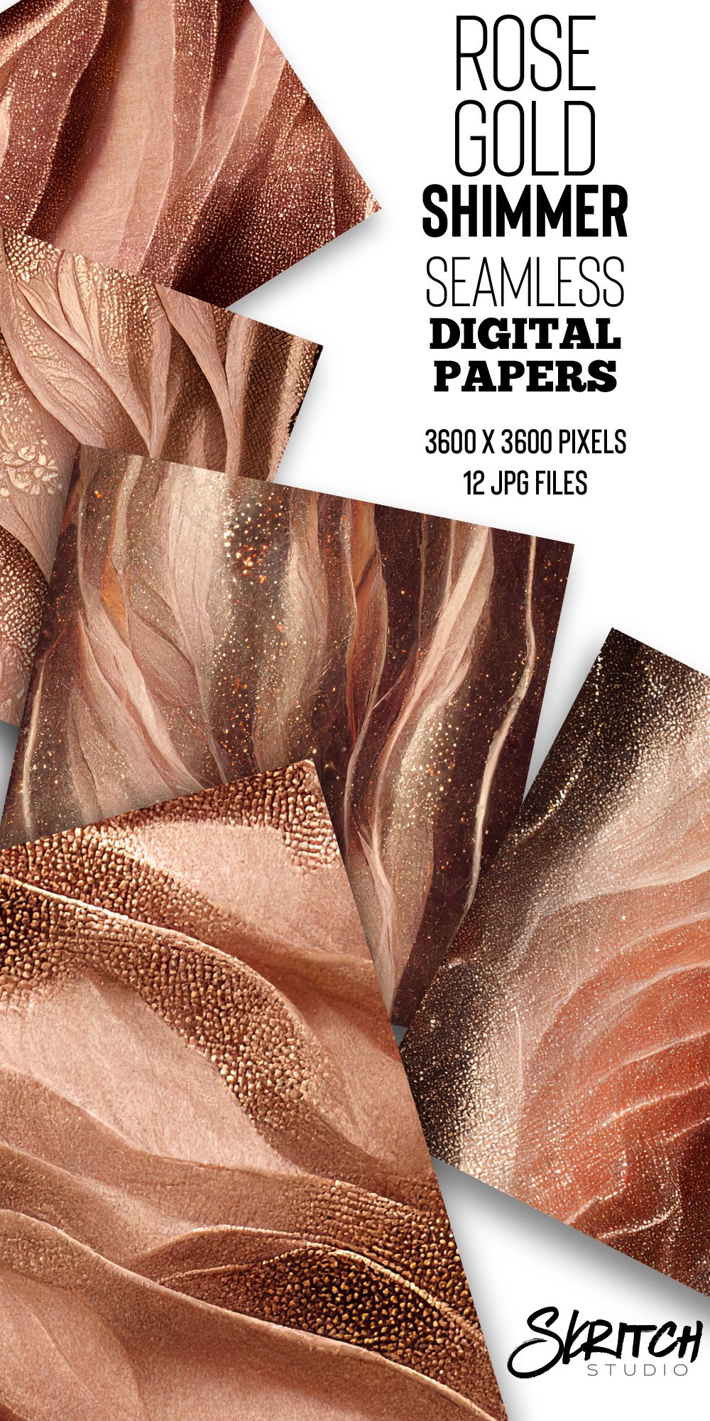Rose Gold Shimmer Seamless Digital Textures