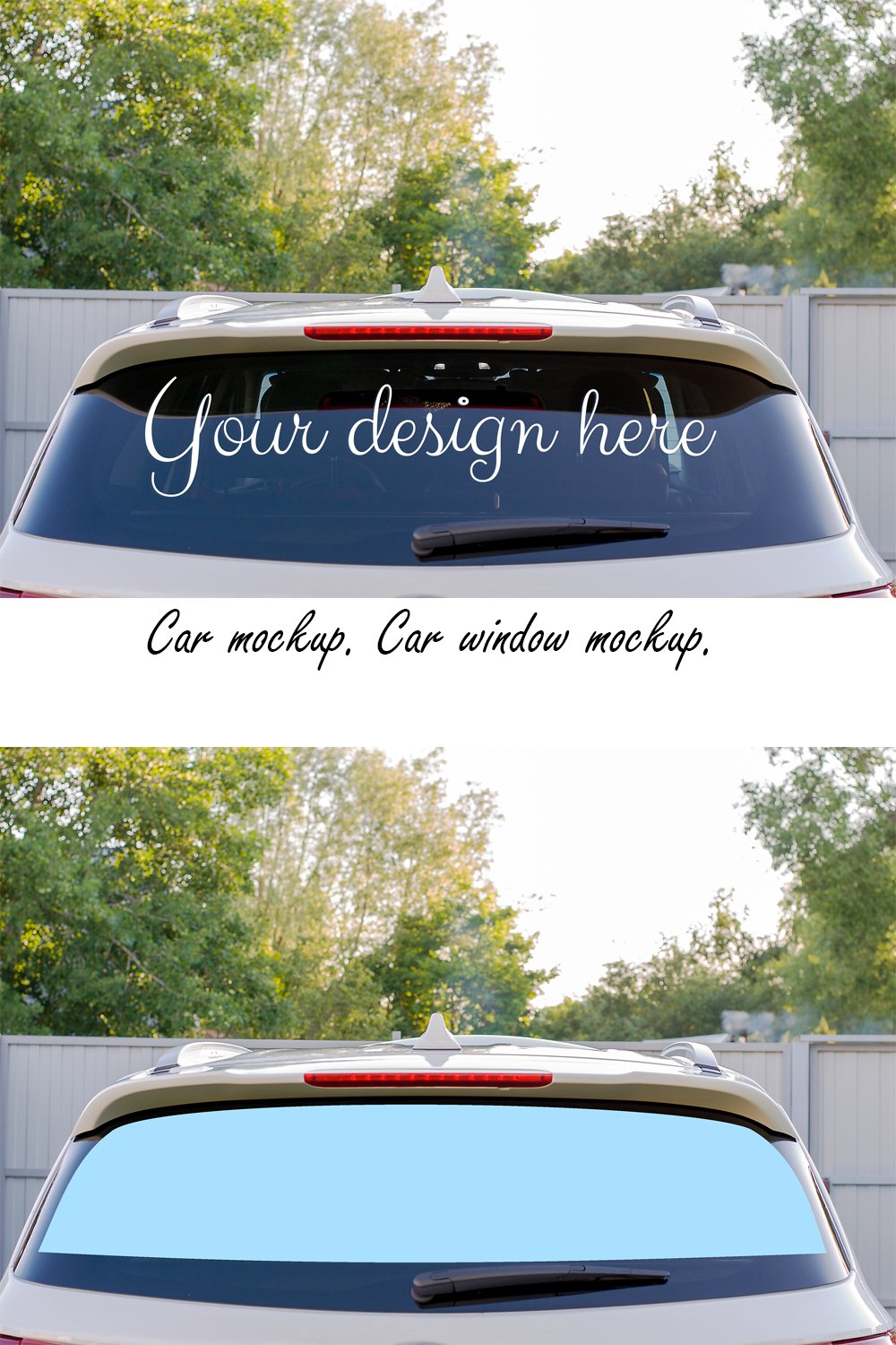 Car mockup. Car window mockup.