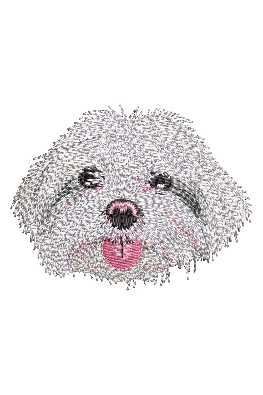 Realistic Maltese Dog Machine Embroidery Design