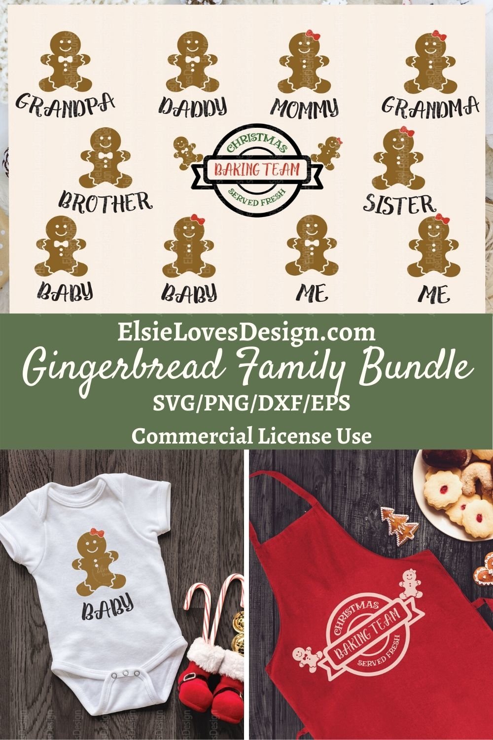 Winter/ Christmas Gingerbread Family SVG Cut Files