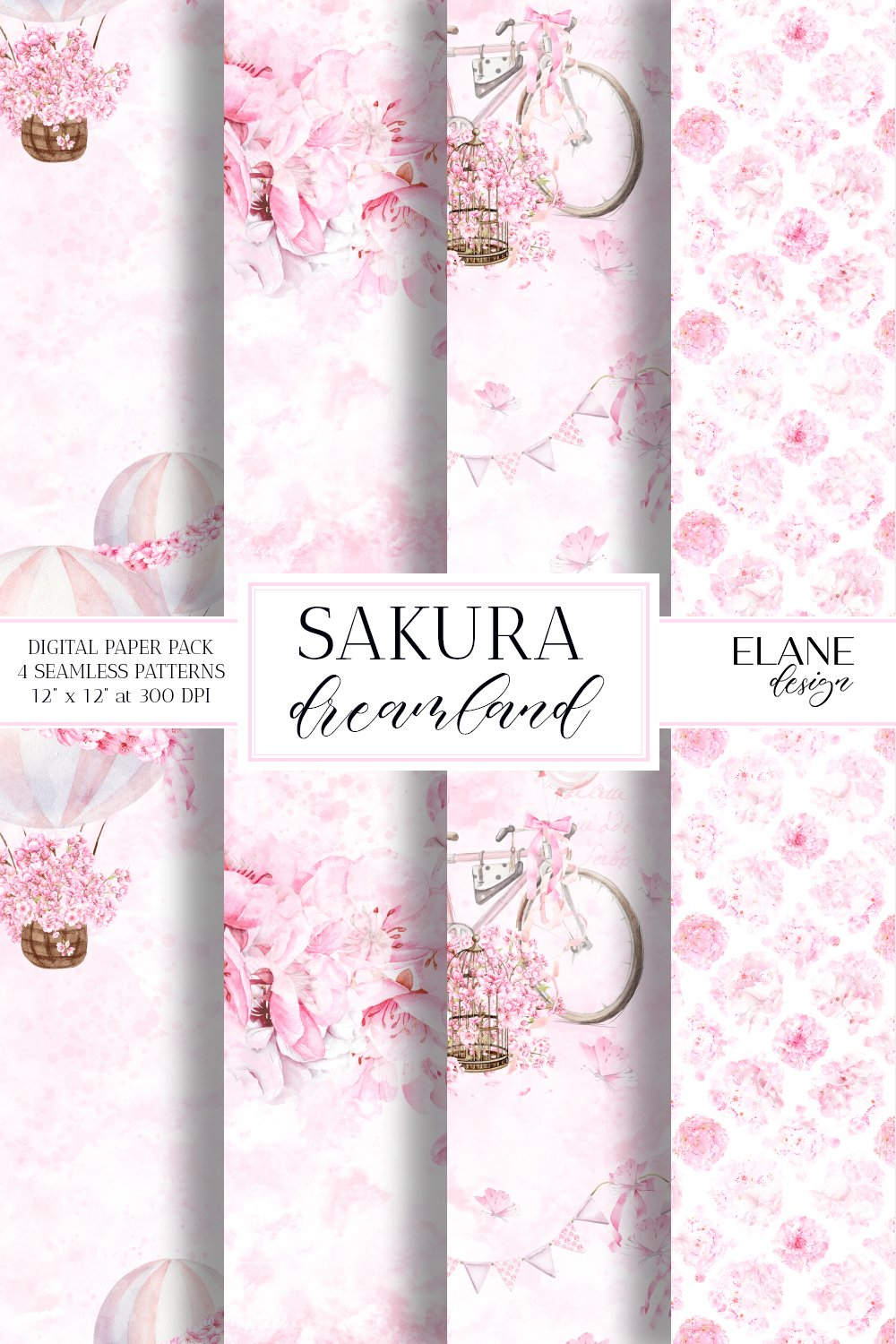 Cherry Blossom Digital Paper, Sakura Seamless (4228978)